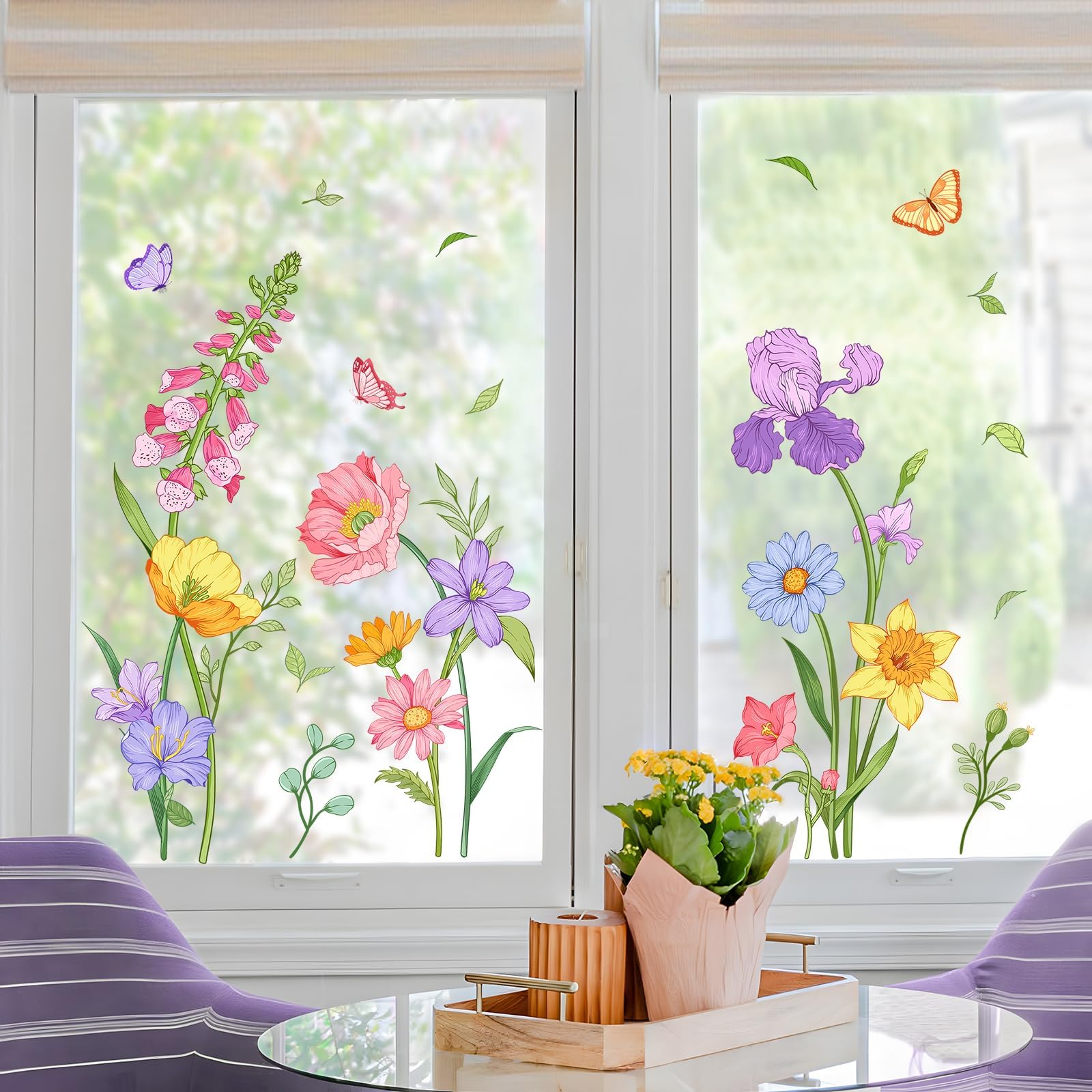 Hello Spring Window Stickers for Glass - Spring Window Cling ...