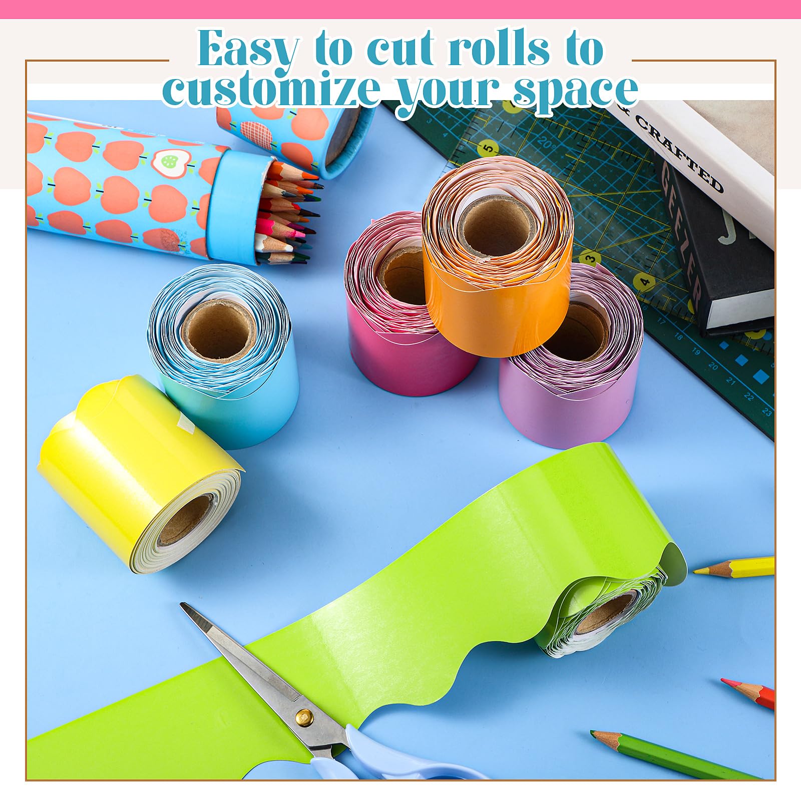 Snapklik.com : TaoBary 6 Rolls 196.8 Ft Colorful Classroom Bulletin ...