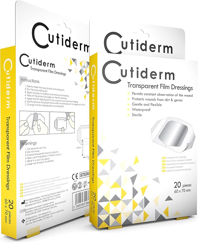Cutiderm Transparent Film Adhesive Sterile Wound Dressings 60mm x 70mm ...