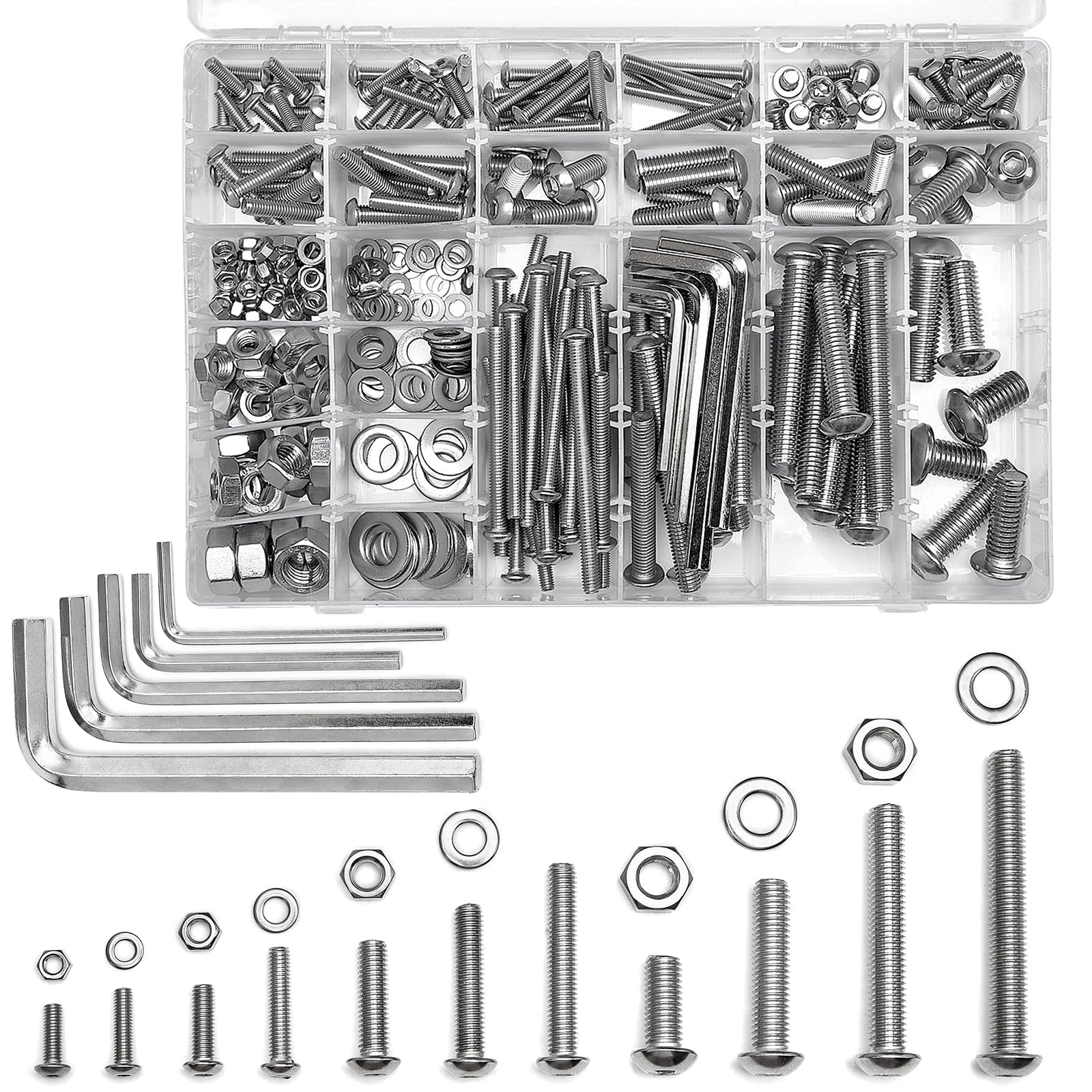 Snapklik.com : PGMJ 388 Pcs Metric Machine Screw Assortment Kit M5/M6 ...