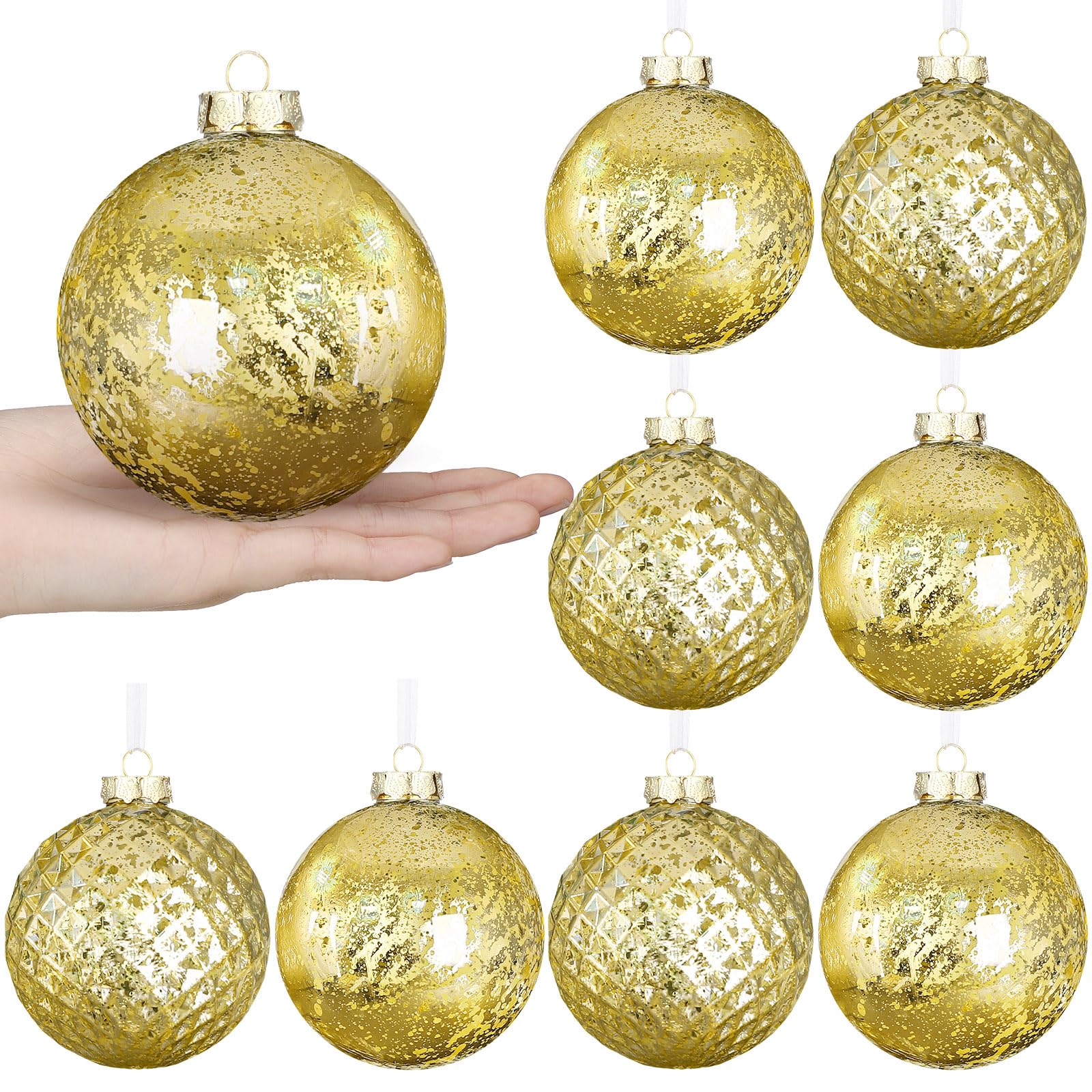Amazon.com: Syhood 8 Pcs 4" Large Christmas Balls Ornaments ...
