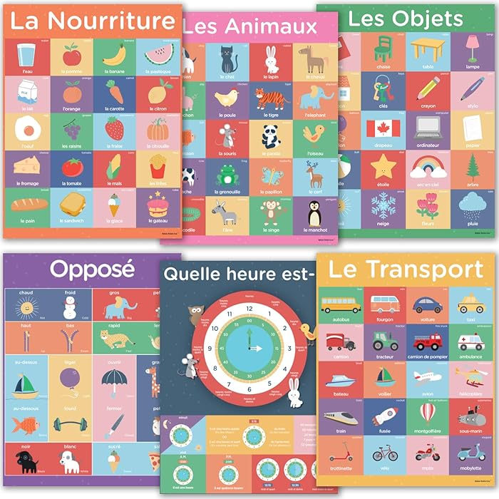 Buy French Classroom Posters Six Pack - Each Poster is 13 x 17 inches ...