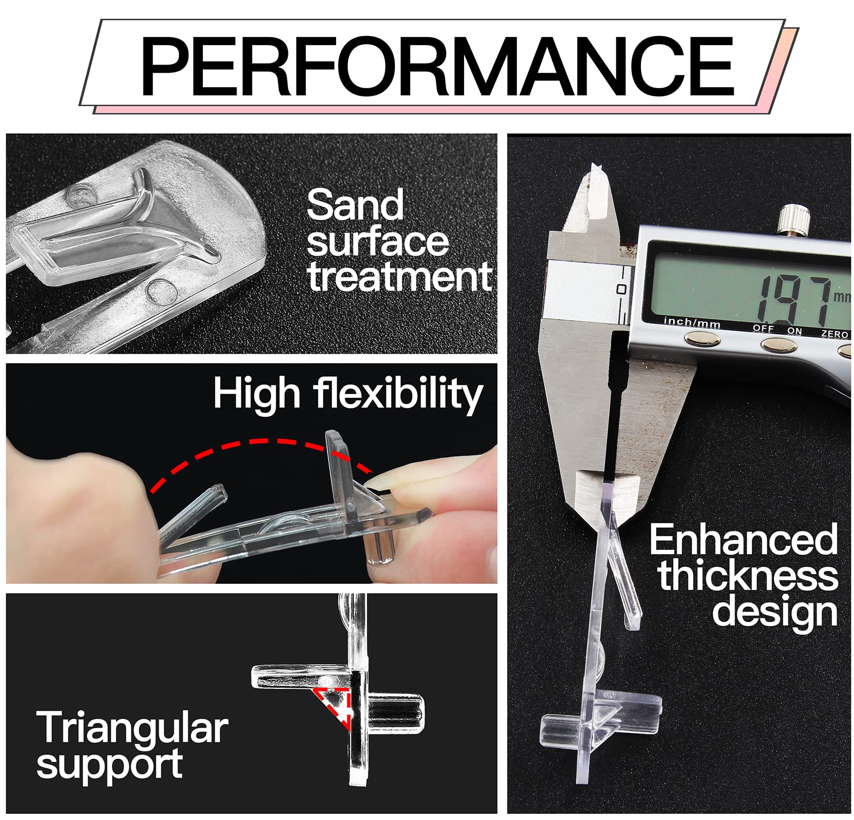 Snapklik.com : 20 Pcs Plastic Locking Shelf Pins 5mm, 3/4 Clear Plastic ...