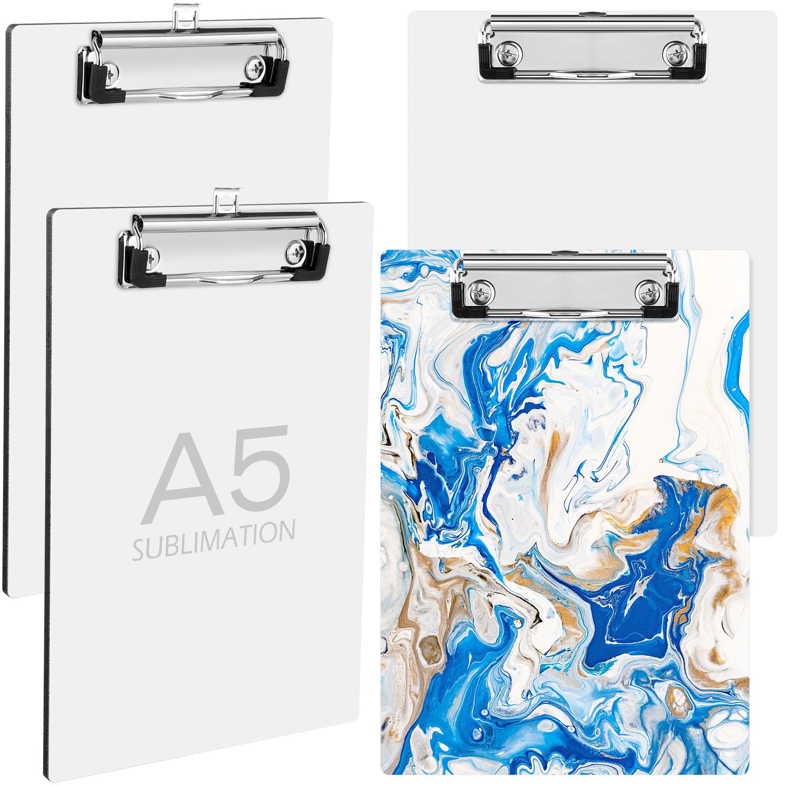 Amazon.com: Seajan 4 Pcs Sublimation Clipboard Blank White Clipboard ...