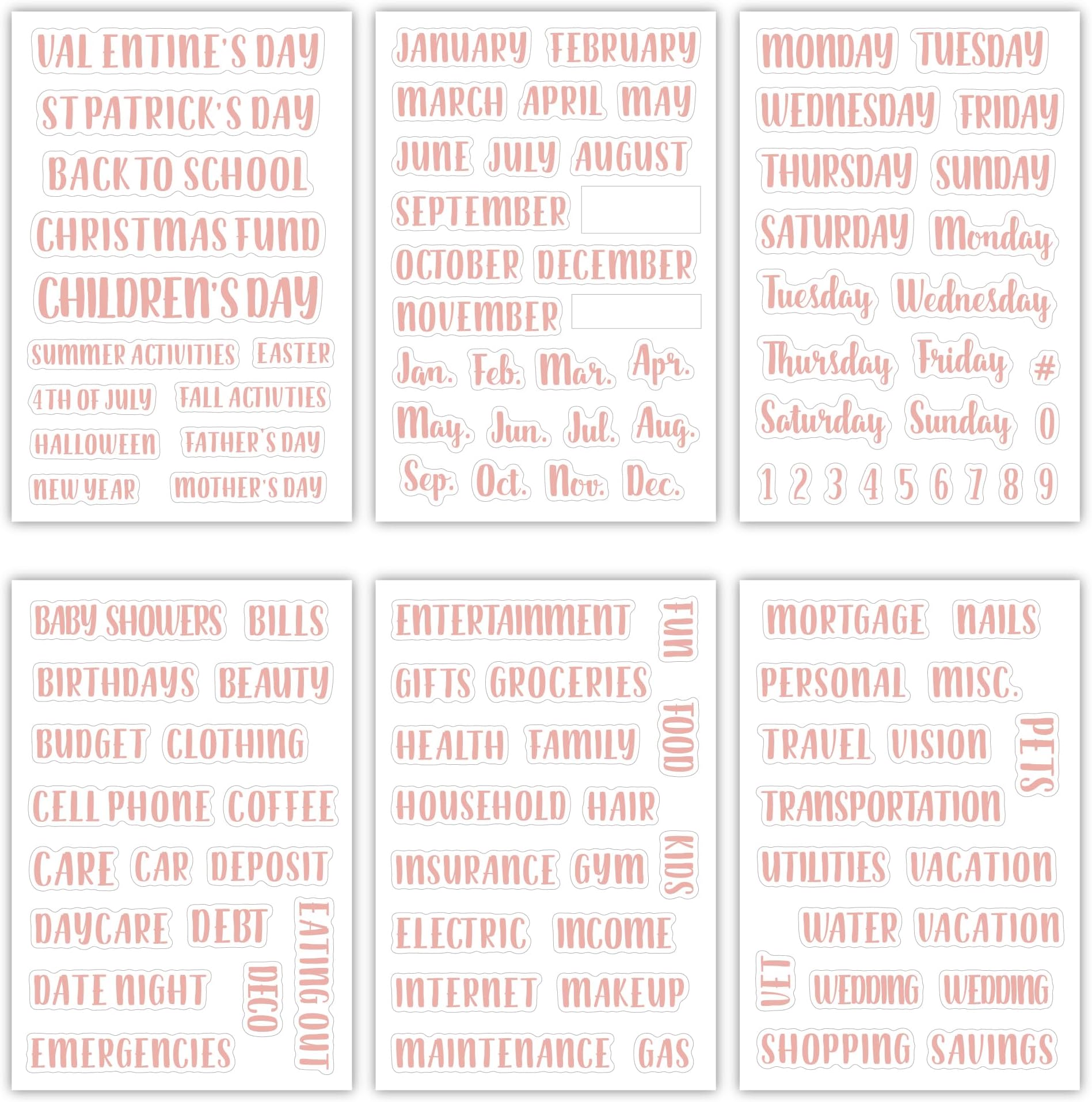 Amazon.com: Budget Stickers for Cash Envelopes, 114 pcs Rose Pink ...