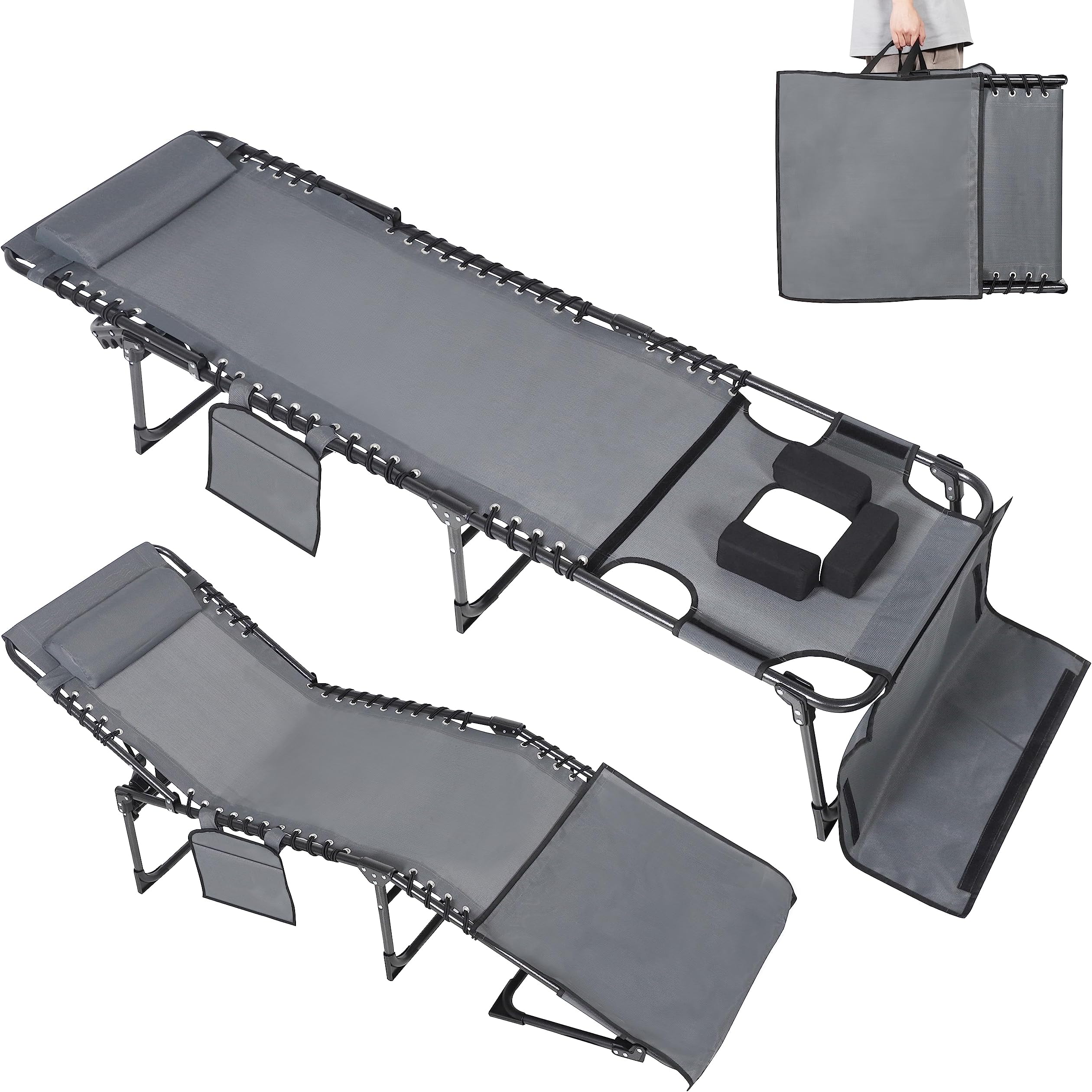 Amazon.com : gotoplay Folding Beach Lounge Chair w/ 5 Adjutable ...