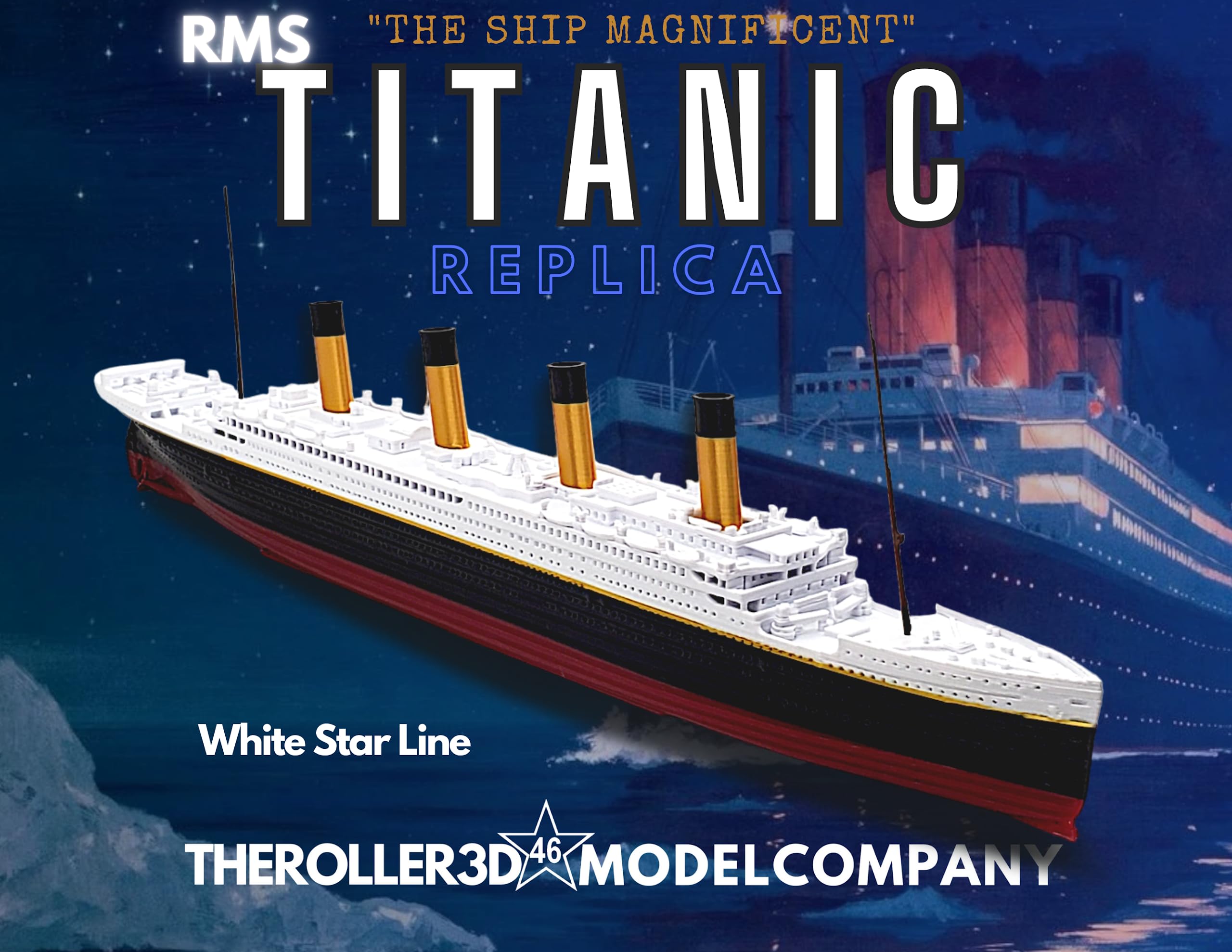 Snapklik.com : TheRoller3d RMS Titanic Model Ship 1 Ft Long Assembled