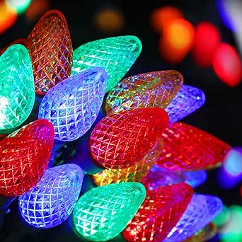 TOPKDA C7 Led Christmas String Lights, 25.16ft 50 LED Connectable ...