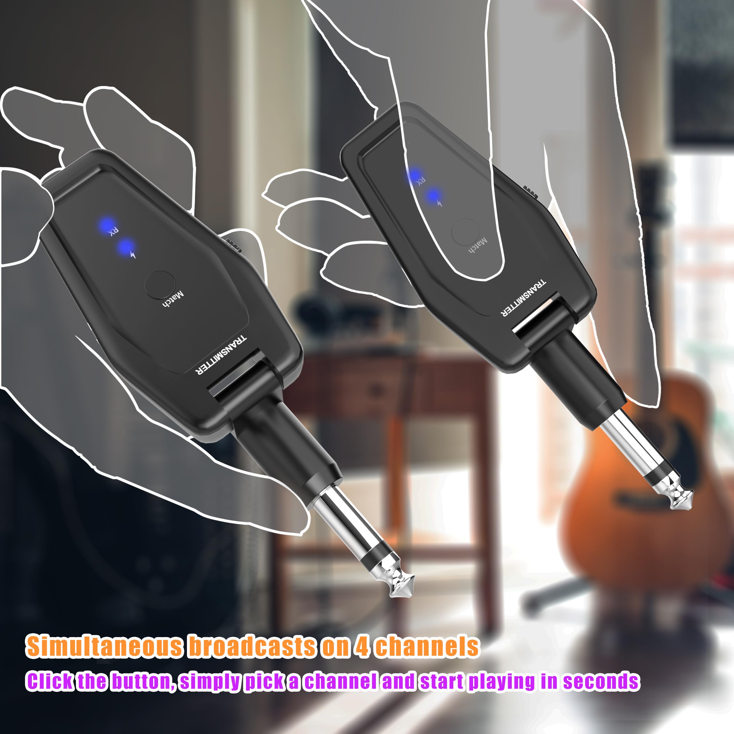 Snapklik.com : Guitar Wireless System: Bluetooth Transmitter Receiver