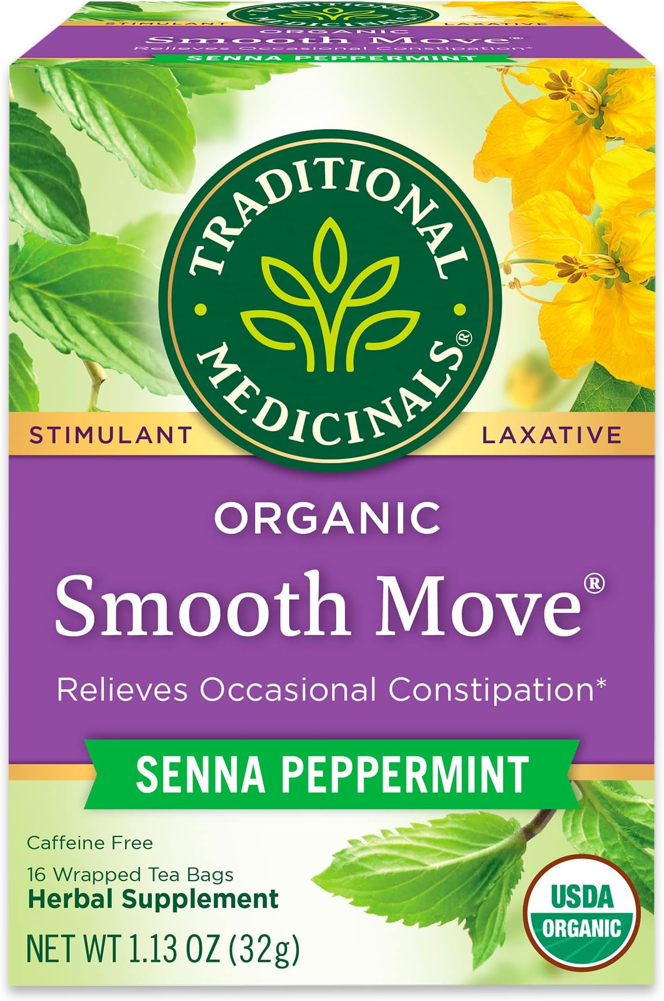 Amazon.com : Traditional Medicinals Tea, Organic Smooth Move Peppermint ...