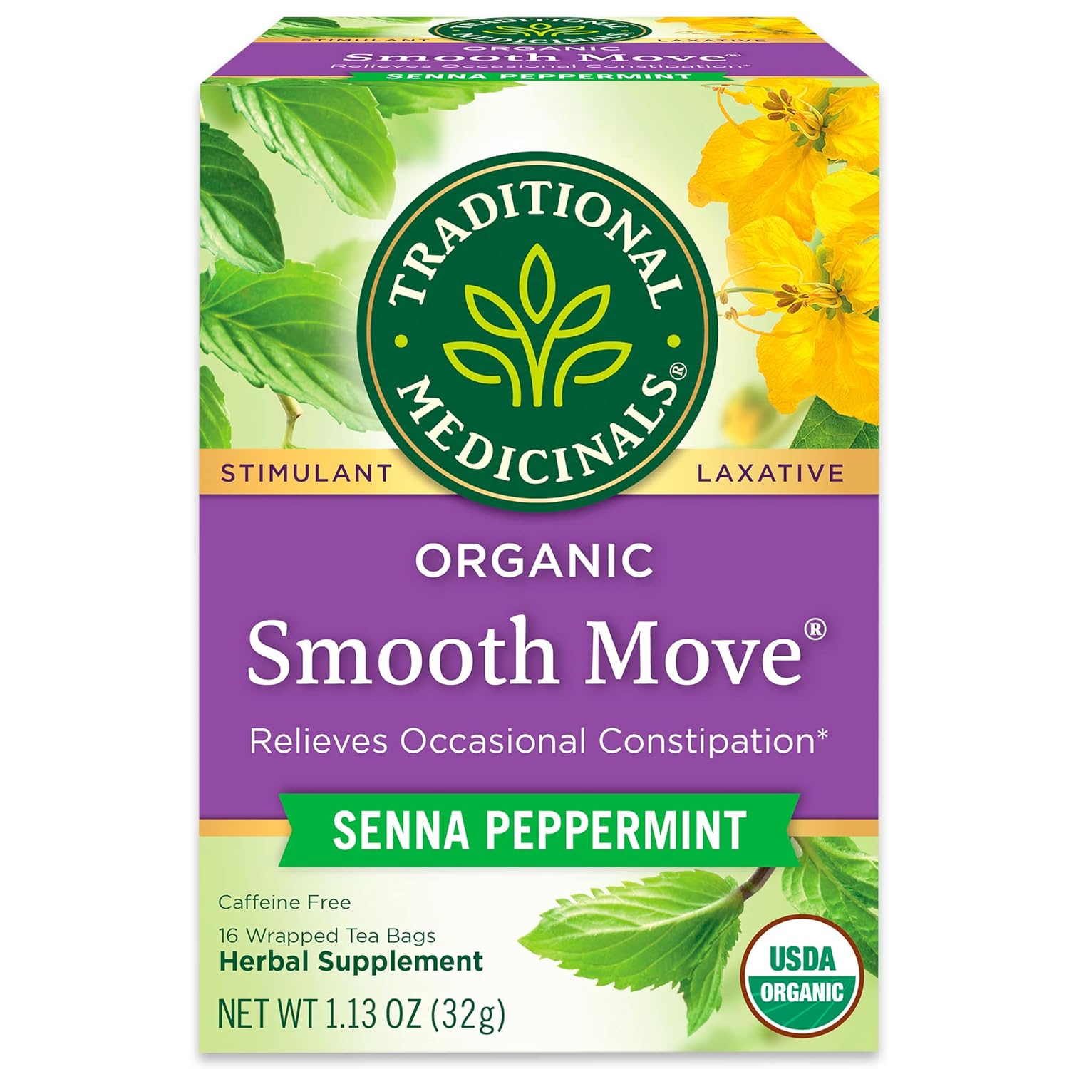 Amazon.com: Traditional Medicinals Tea, Organic Smooth Move Peppermint ...