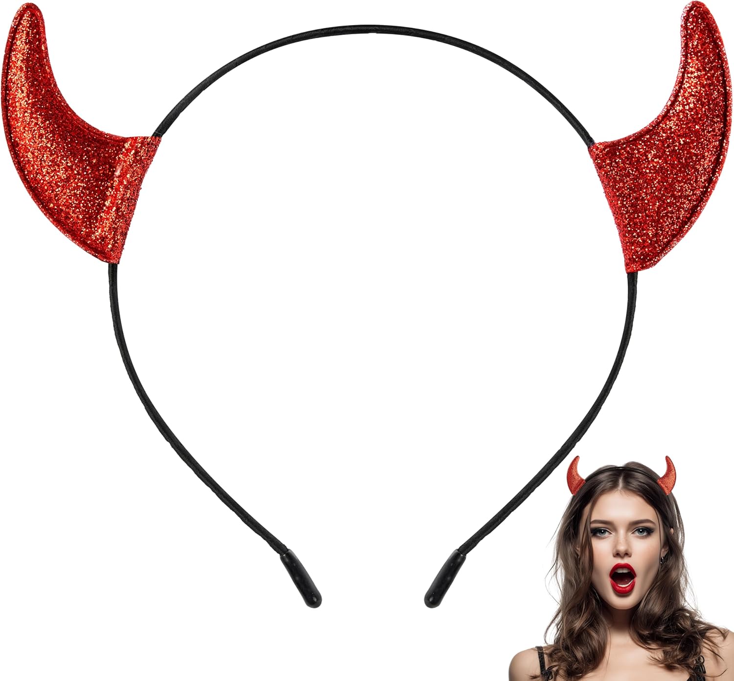 Amazon.com: Spooktacular Creations Devil Horns Headband, Red Devil ...