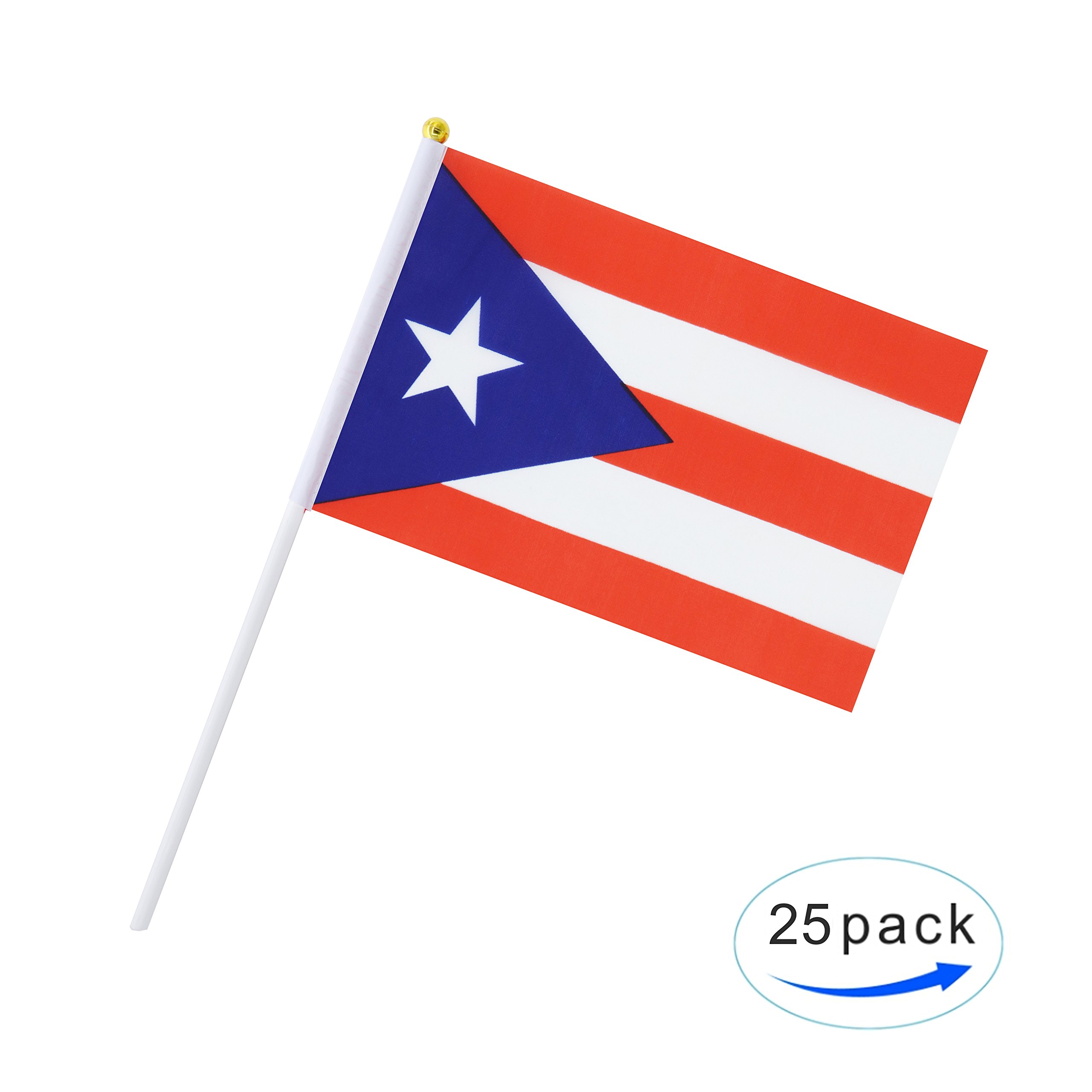 Snapklik.com : 25 Pack Hand Held Small Mini Puerto Rico Flag,Puerto ...
