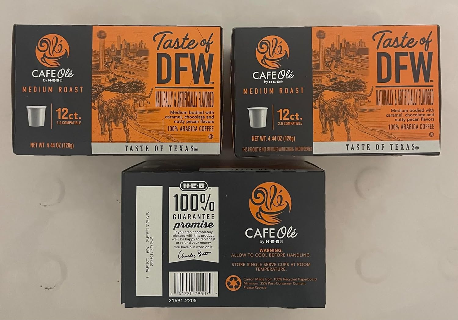 Amazon.com: Cafe Ole DFW coffee pods. 12 count boxes. Bundle of 3. DMC spoon included. HEB ...