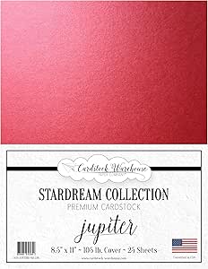 JUPITER RED Stardream Metallic Cardstock Paper - 8.5 X 11 inch - 105 lb ...