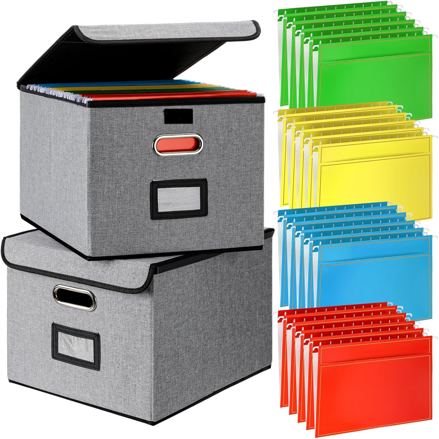 Amazon.com: Estune 20 Pcs Hanging File Folders with 2 Pcs File Storage ...