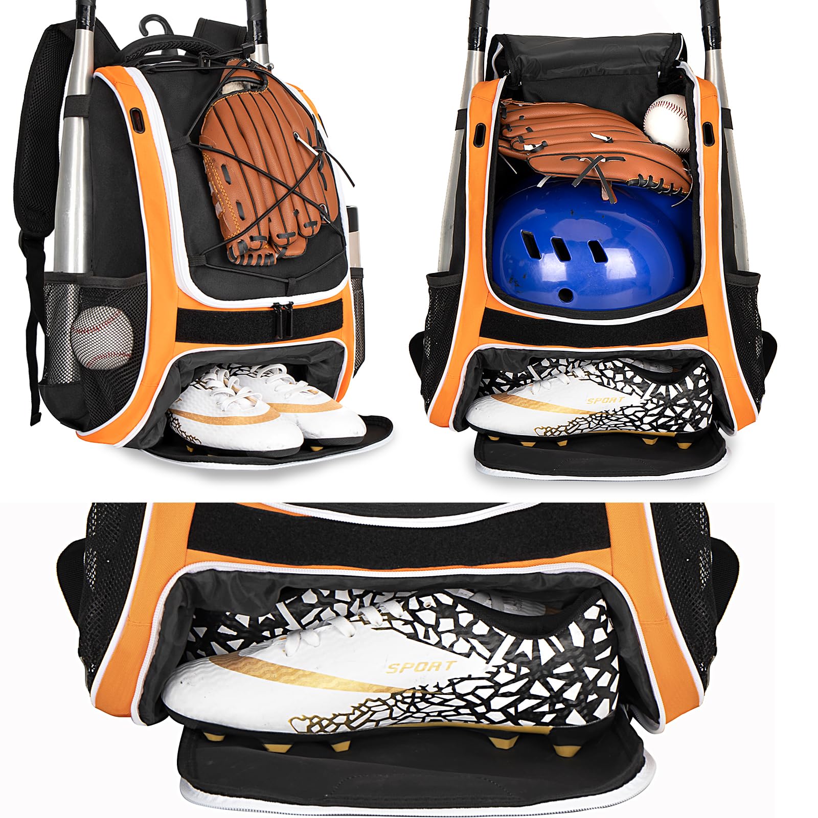 Snapklik.com : WOLT Youth Baseball Backpack Bag For Baseball, Softball ...