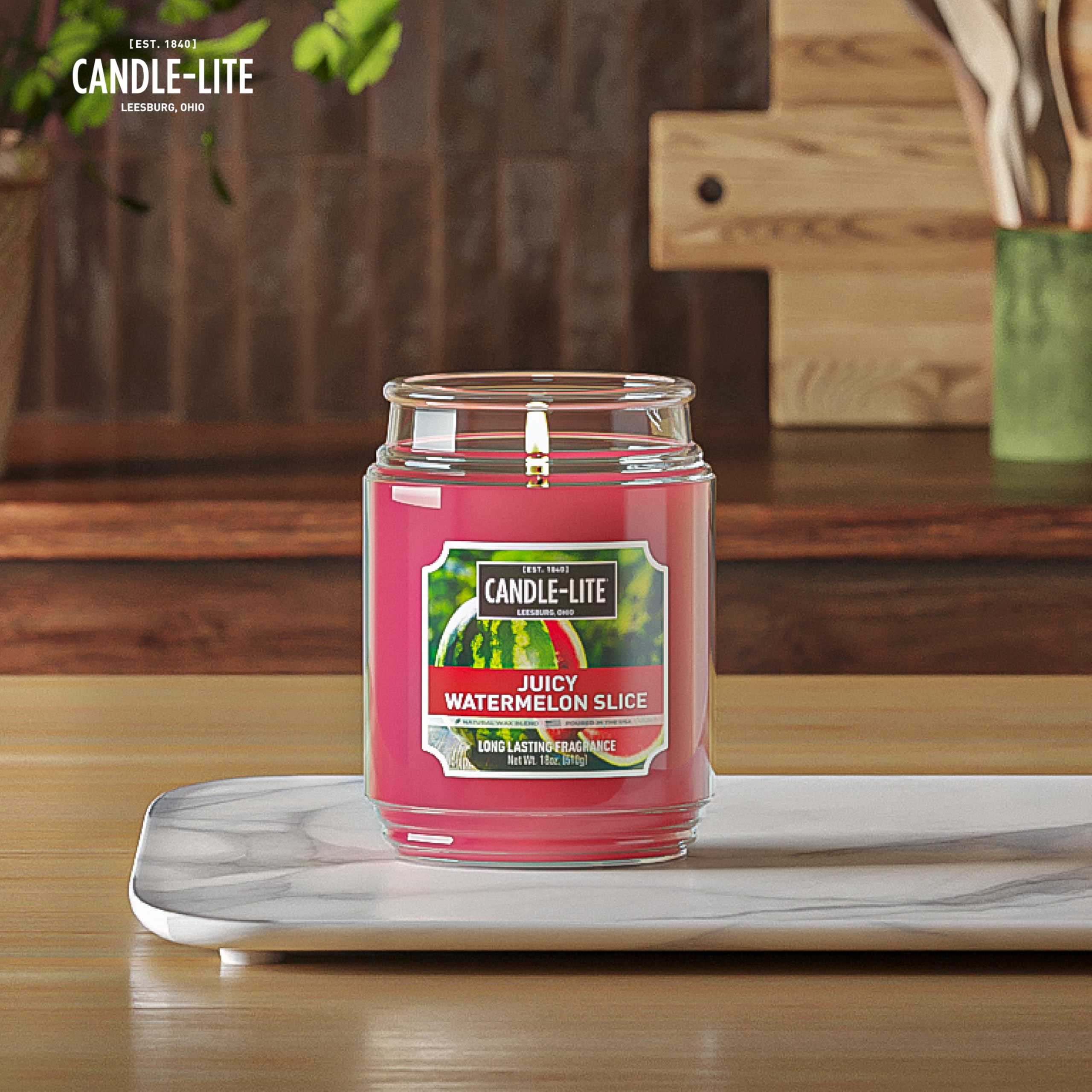 Snapklik.com : CANDLE-LITE Everyday Scented Juicy Watermelon Slice, One 18 Oz Single-Wick ...
