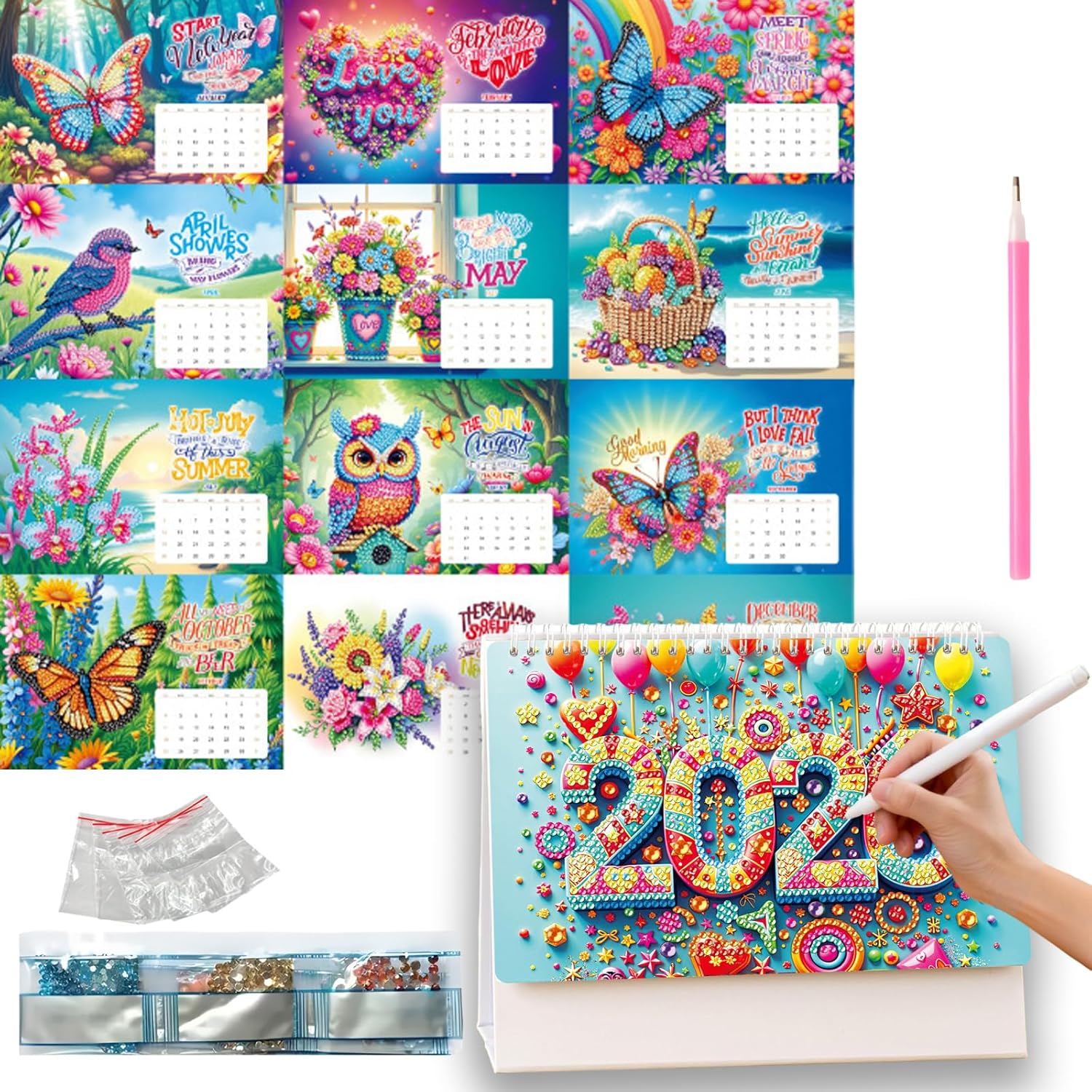 Amazon.com : 2026 Calendar Diamond Painting Kit, Creative Design Thick ...
