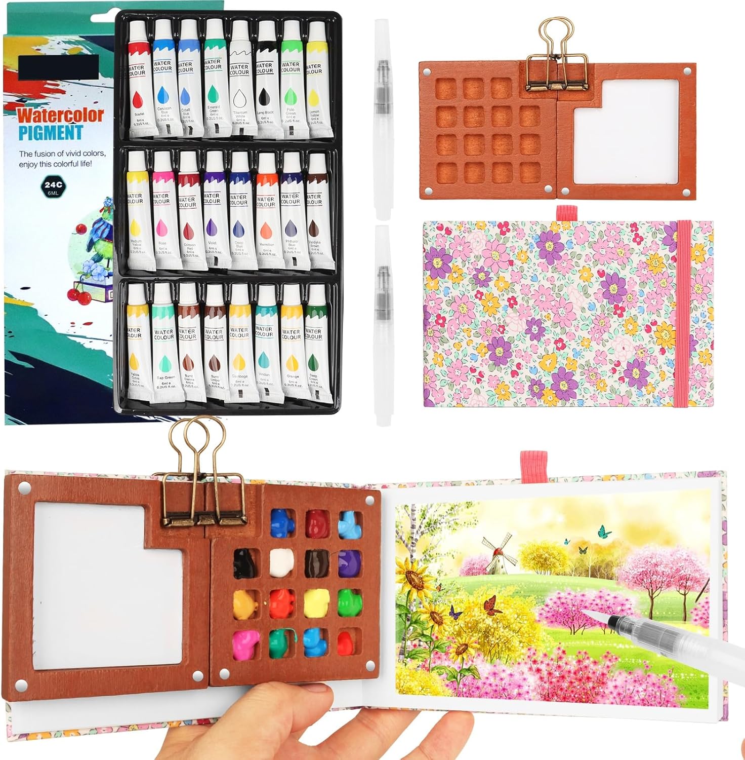 Amazon.com: Mini Watercolor Paint Set, Tobios Watercolor Kit, Mini ...