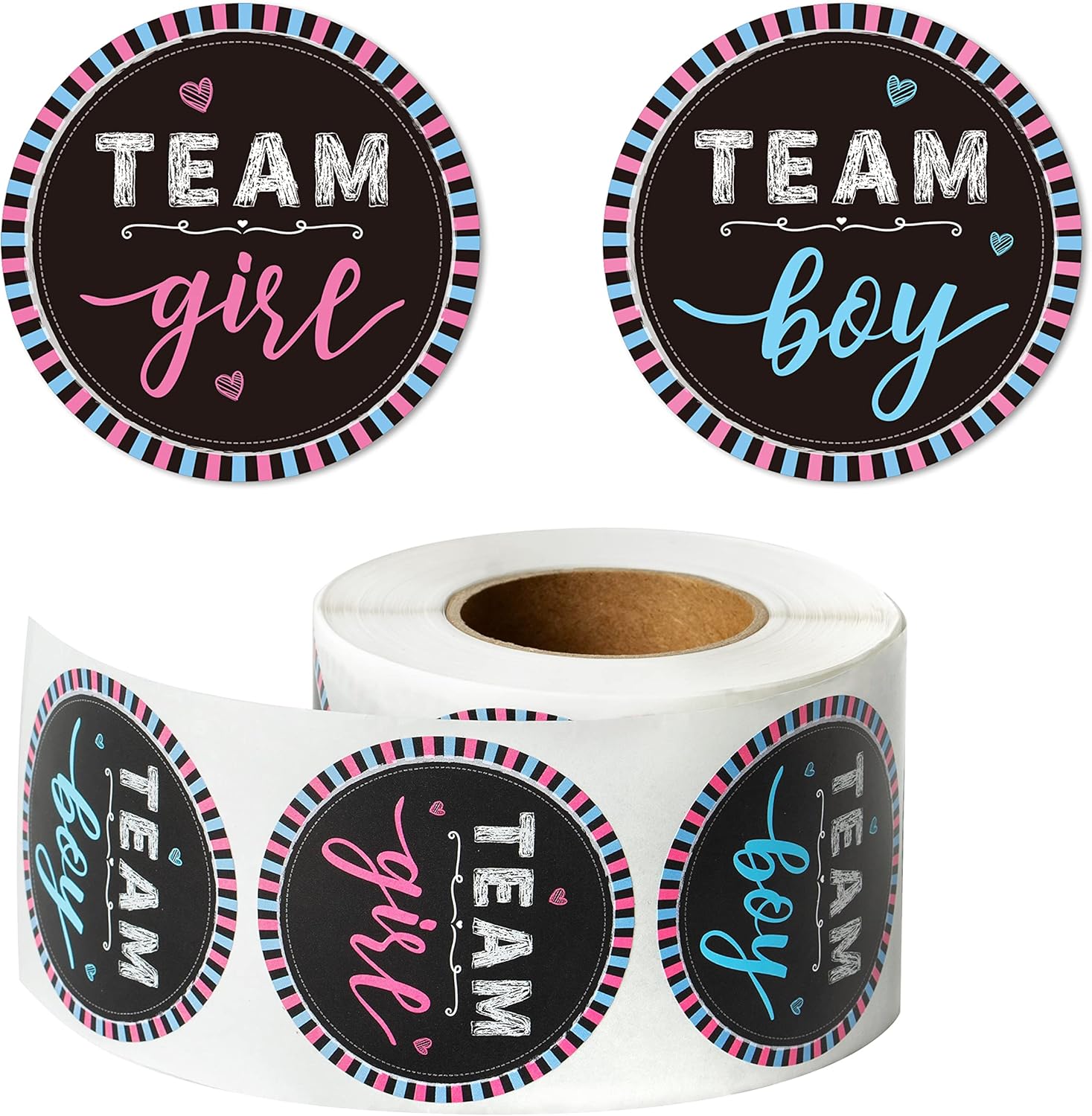 Amazon.com: FeelWarm 500Pcs Gender Reveal Stickers Party Supplies 2Inch ...
