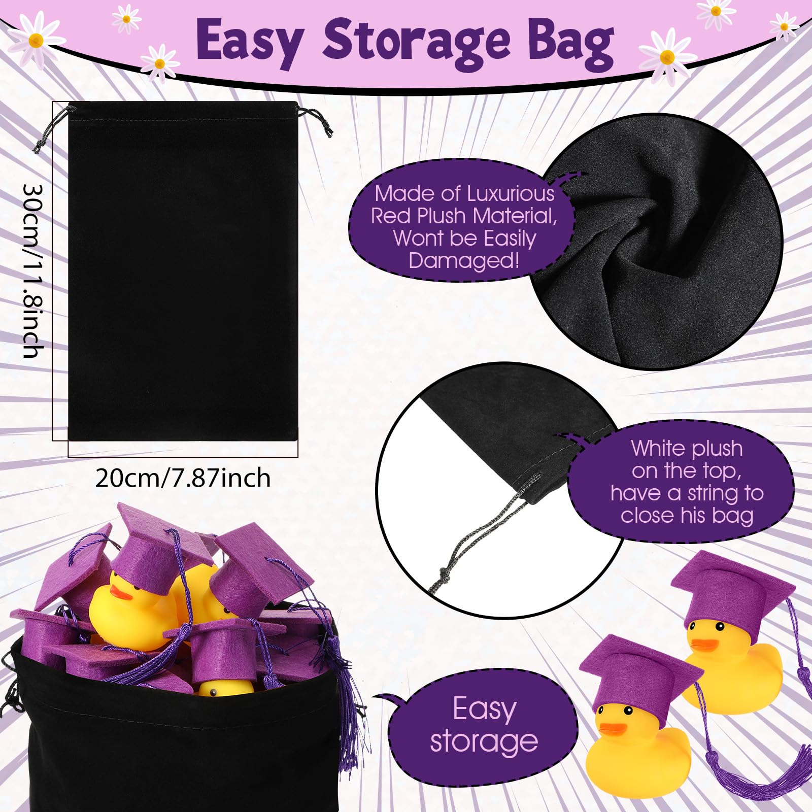 Snapklik.com : Jerify 48 Pcs Graduation Rubber Ducks