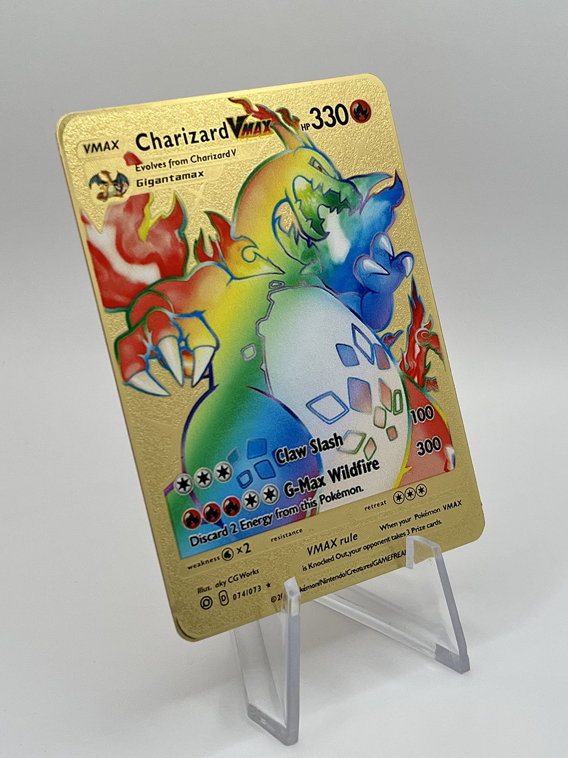 Buy Pokémon Charizard VMAX GX EX Promo Gold Metal Cards COLLECTABLES ...