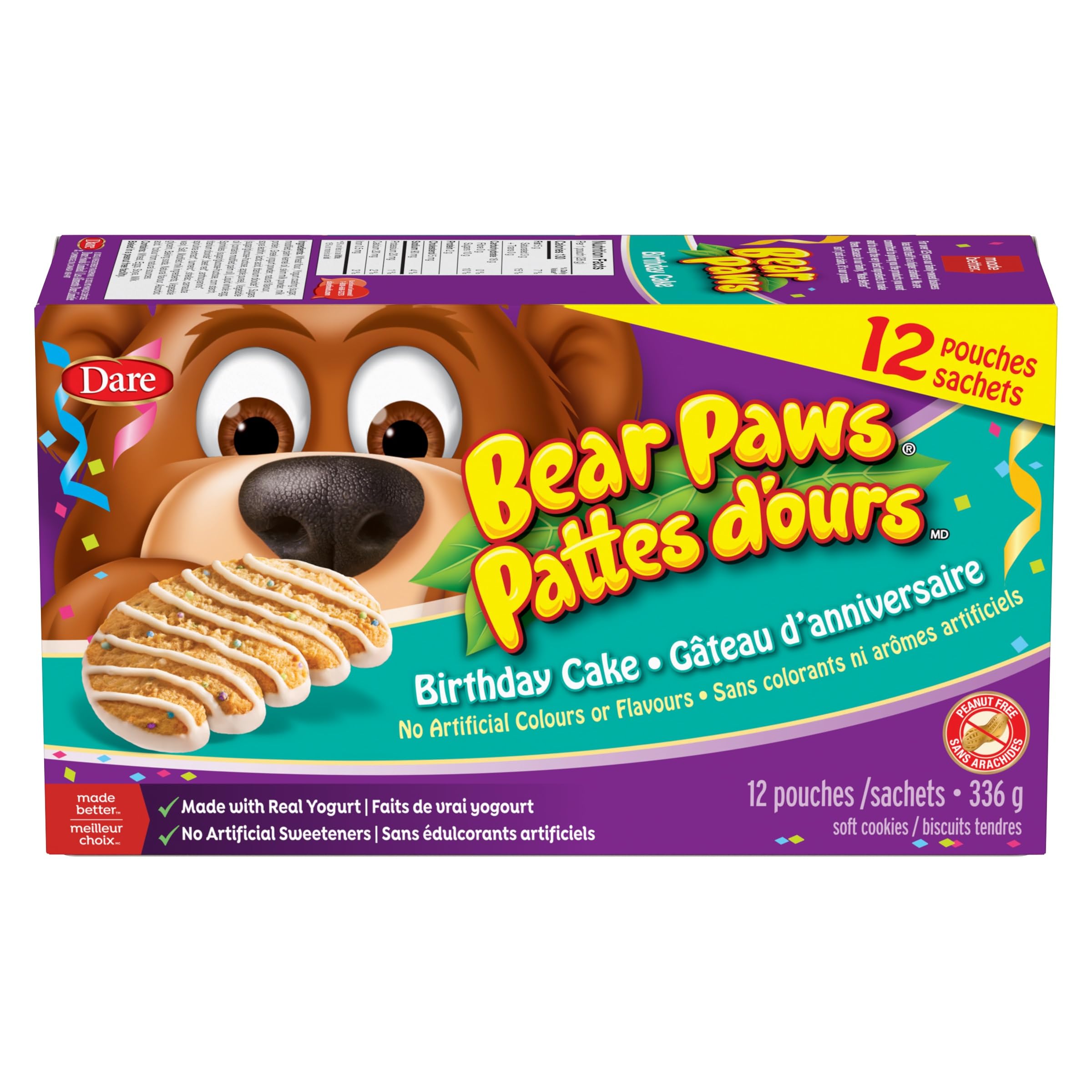 Bear Paws Birthday Cake Cookies - Soft Cookie Snack Packs, School ...