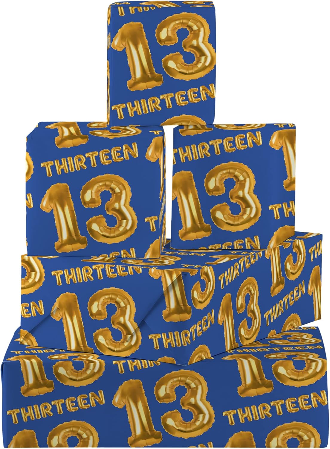 Hunts England - 5 Sheets Of 13th Birthday Fun Wrapping Paper For Him ...