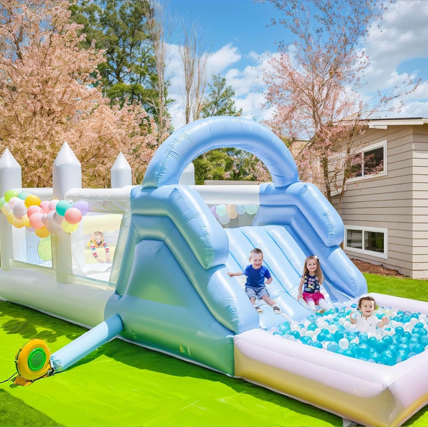 Amazon.com: Inflatable Obstacle Course Bounce House for Kids Adults ...