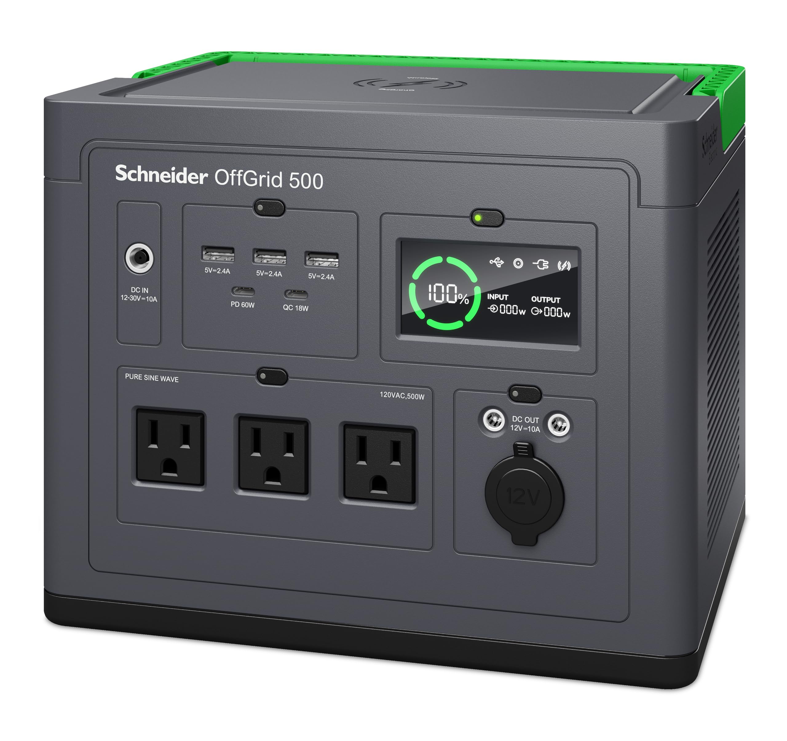 Amazon.com: Schneider OffGrid Portable Power Station 500W, PPS500, Lightweight 517Wh Solar ...
