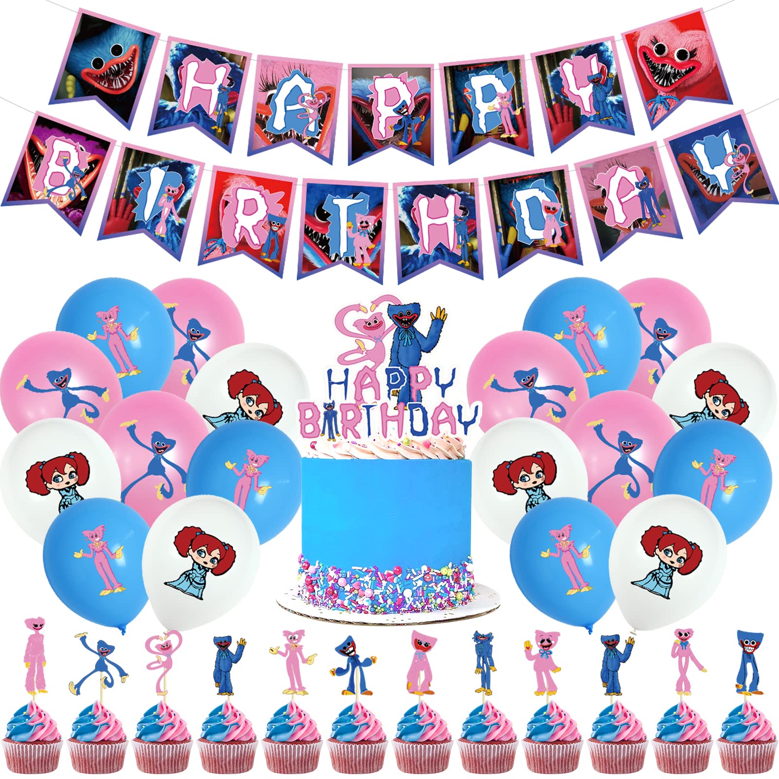 Buy Poppy Playtime Huggy Wuggy Birthday Party Supplies for Teens Kids ...