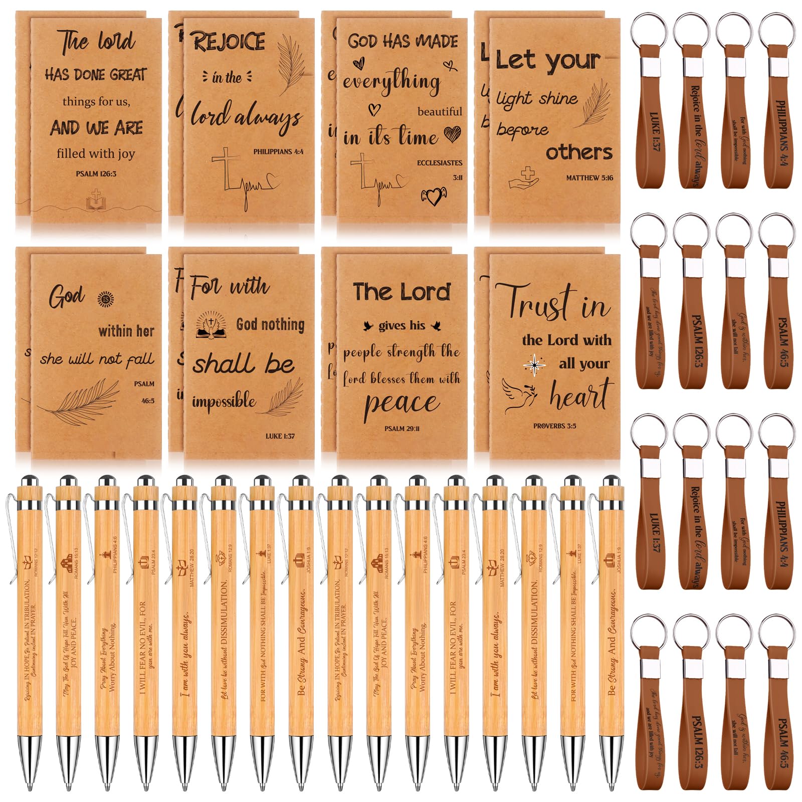 48 Pcs Christian Party Favors Bible Verse Notebook Inspirational Pen ...