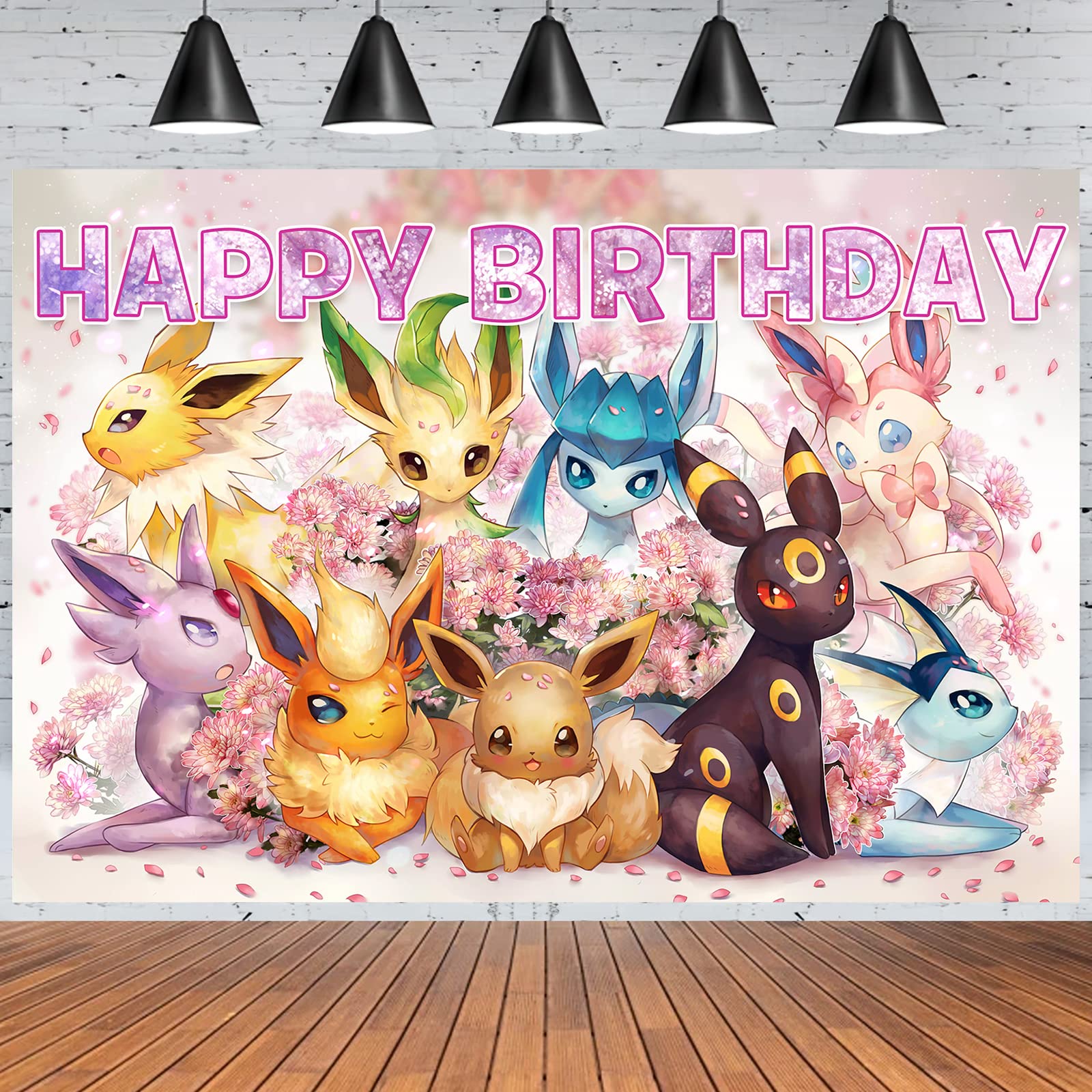 Eevee Aesthetic Evolutions Birthday Party Decoration Happy Birthday ...