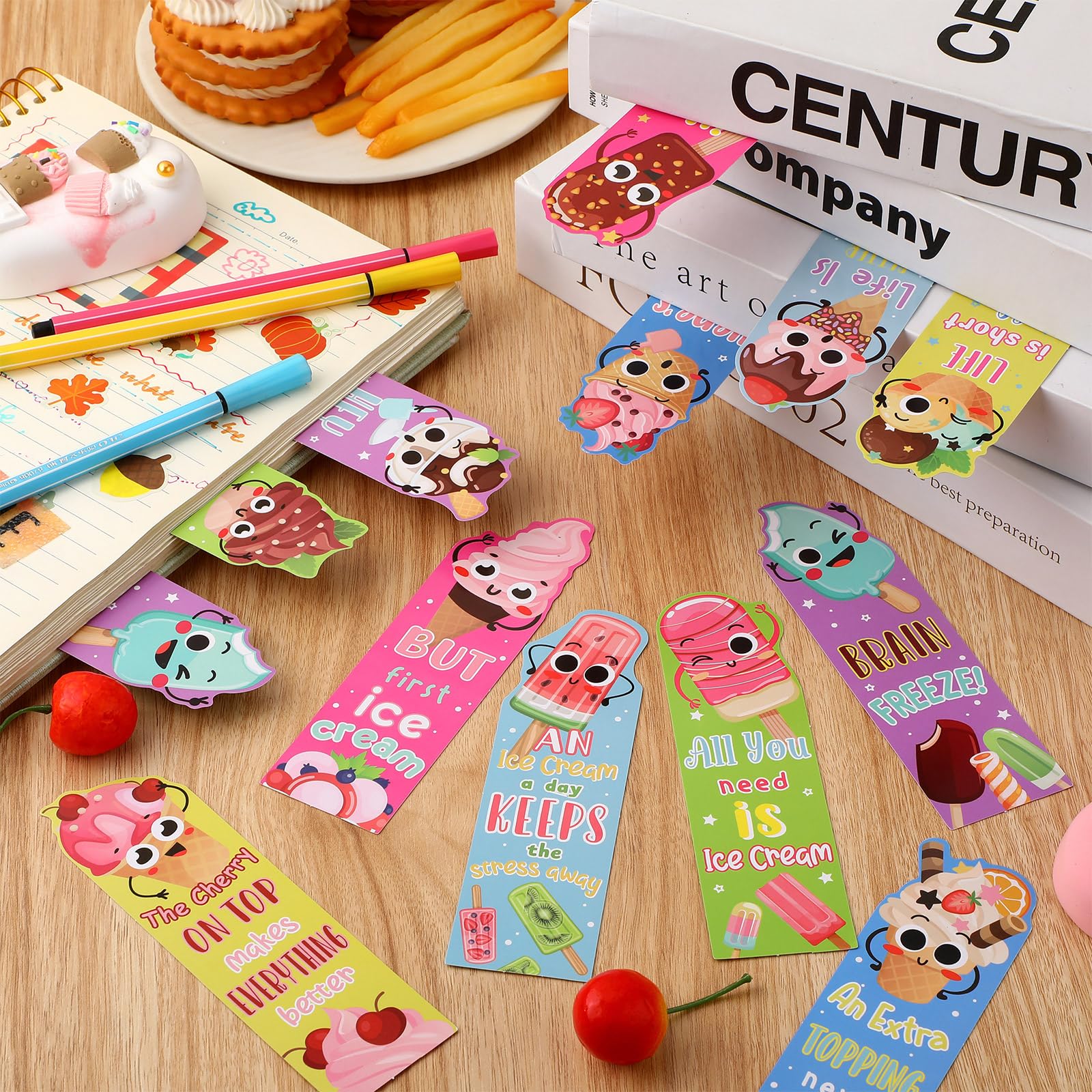Snapklik.com : 60 Pieces Ice Cream Scented Bookmarks Kids Bulk Scratch ...