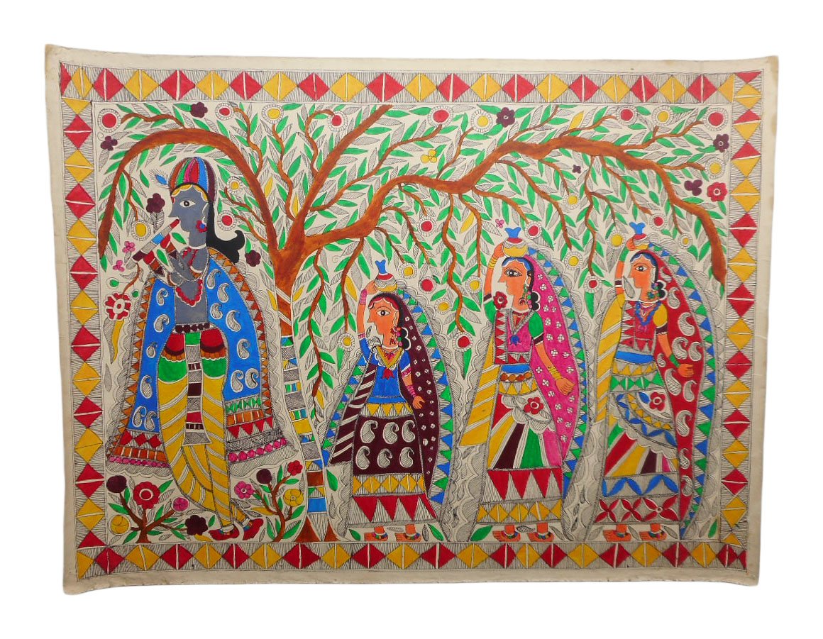 Buy LILA DEVI ART GALARY Paper Krishna With Gopi Painting (76 cm x 0.1 ...