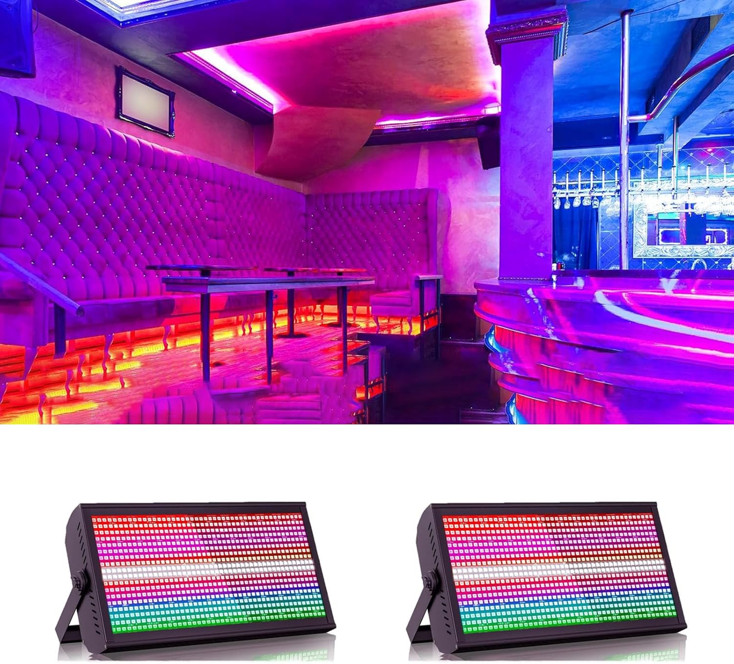 Amazon.com: 2 PCS Stage Light Bar Effect Light 200W 768LEDs RGB Dj ...