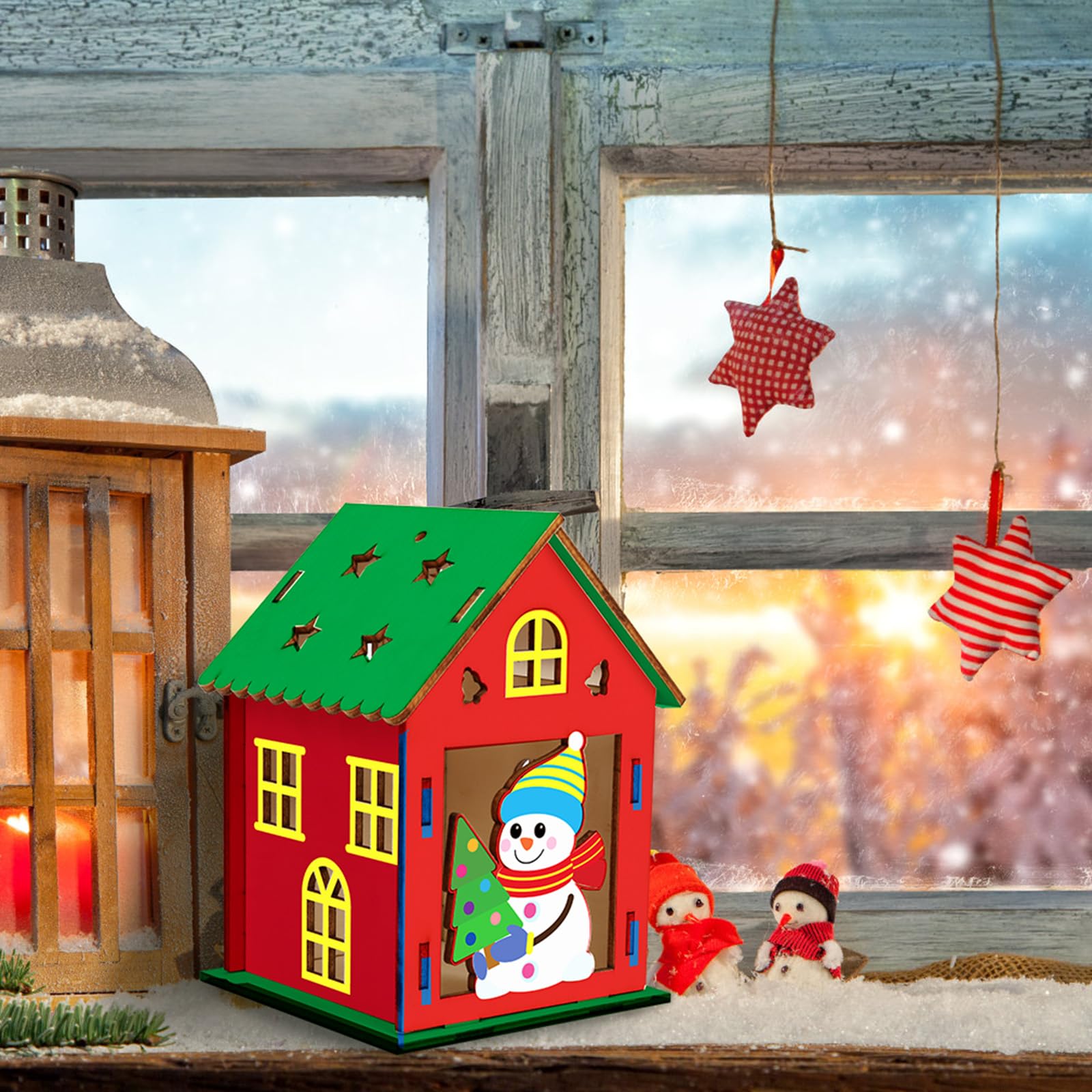 Snapklik.com : Fennoral 7 Pack Wooden Christmas House Craft Kit