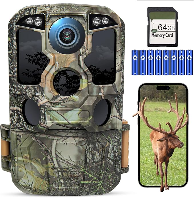 Amazon.com: KJK Trail Camera WiFi 8K 84MP with 64GB Memory Card, Game ...
