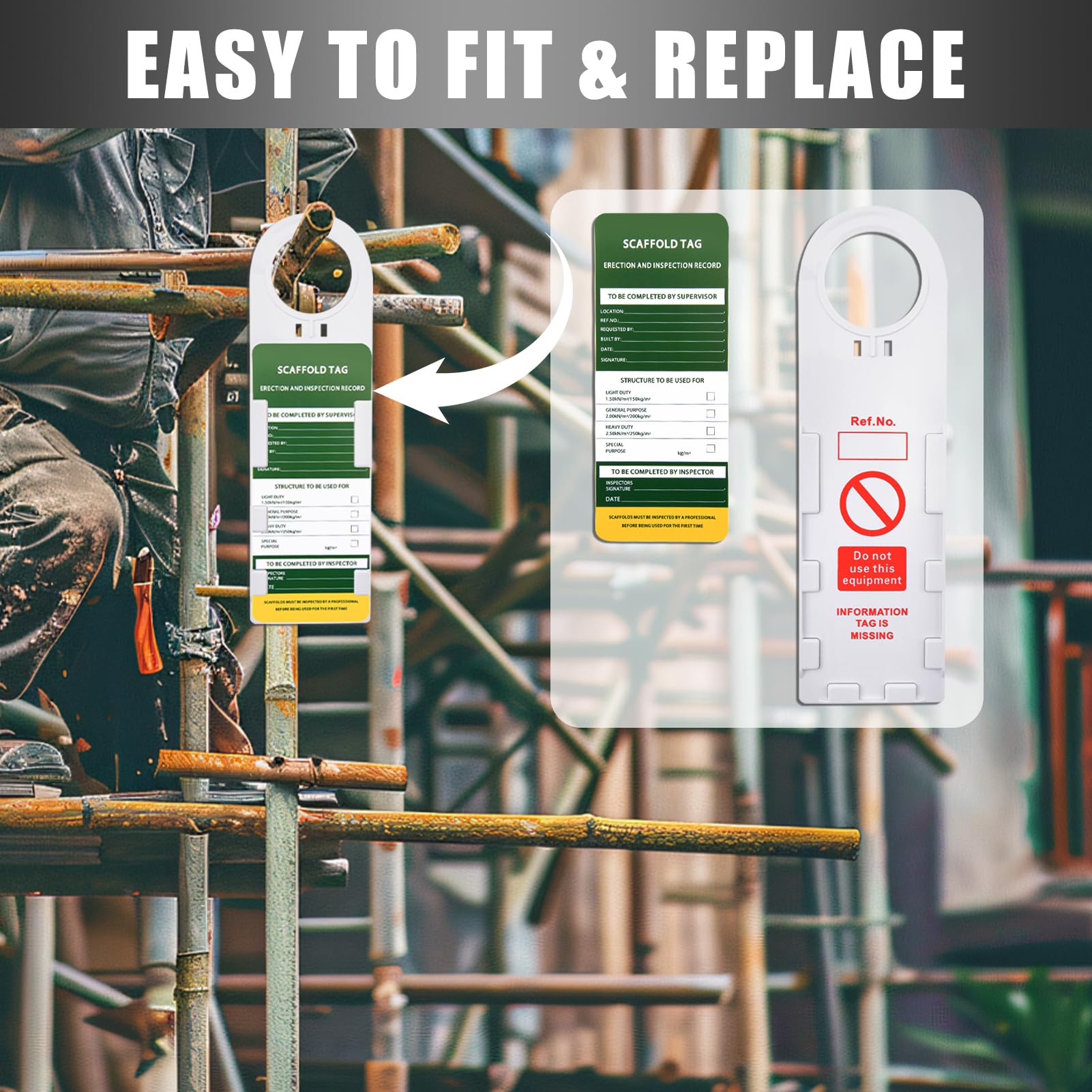 Ladder Tags, 5 Weatherproof Inspection Record Tags Ladder Safety ...