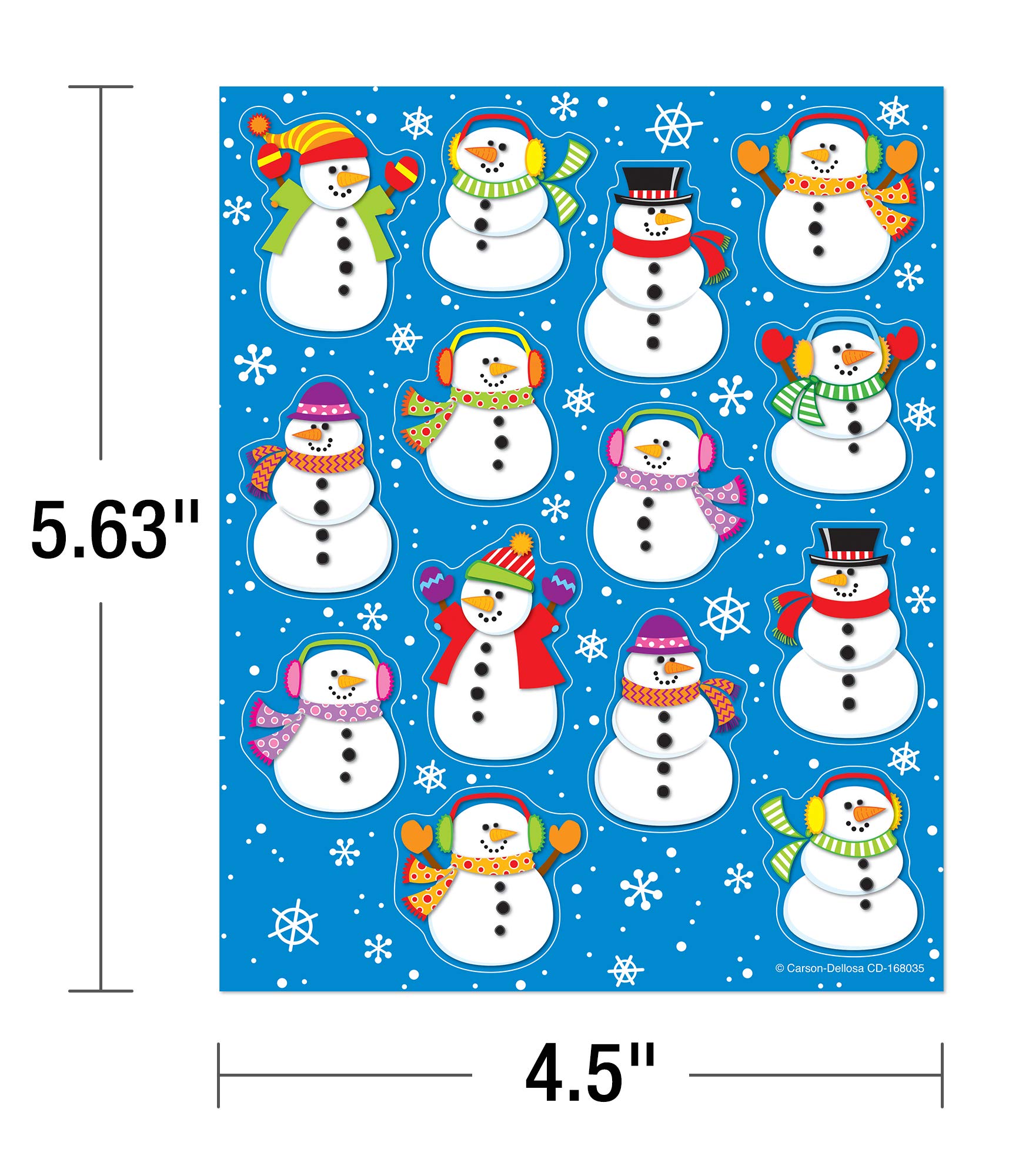 Snapklik.com : Carson Dellosa Snowman Stickers6 Sheets Of Colorful ...
