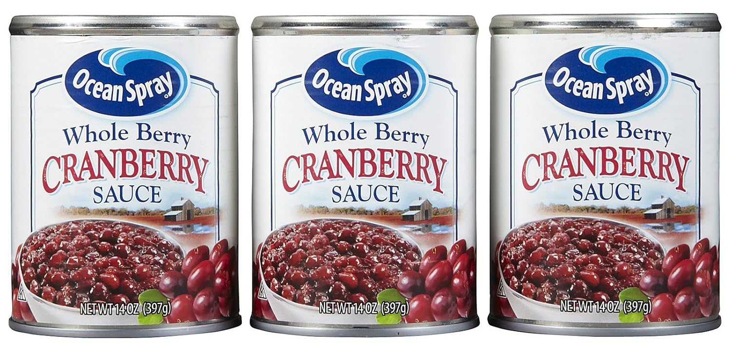 Amazon.com : Ocean Spray Whole Cranberry Sauce - 14 Ounce (Pack of 3 ...