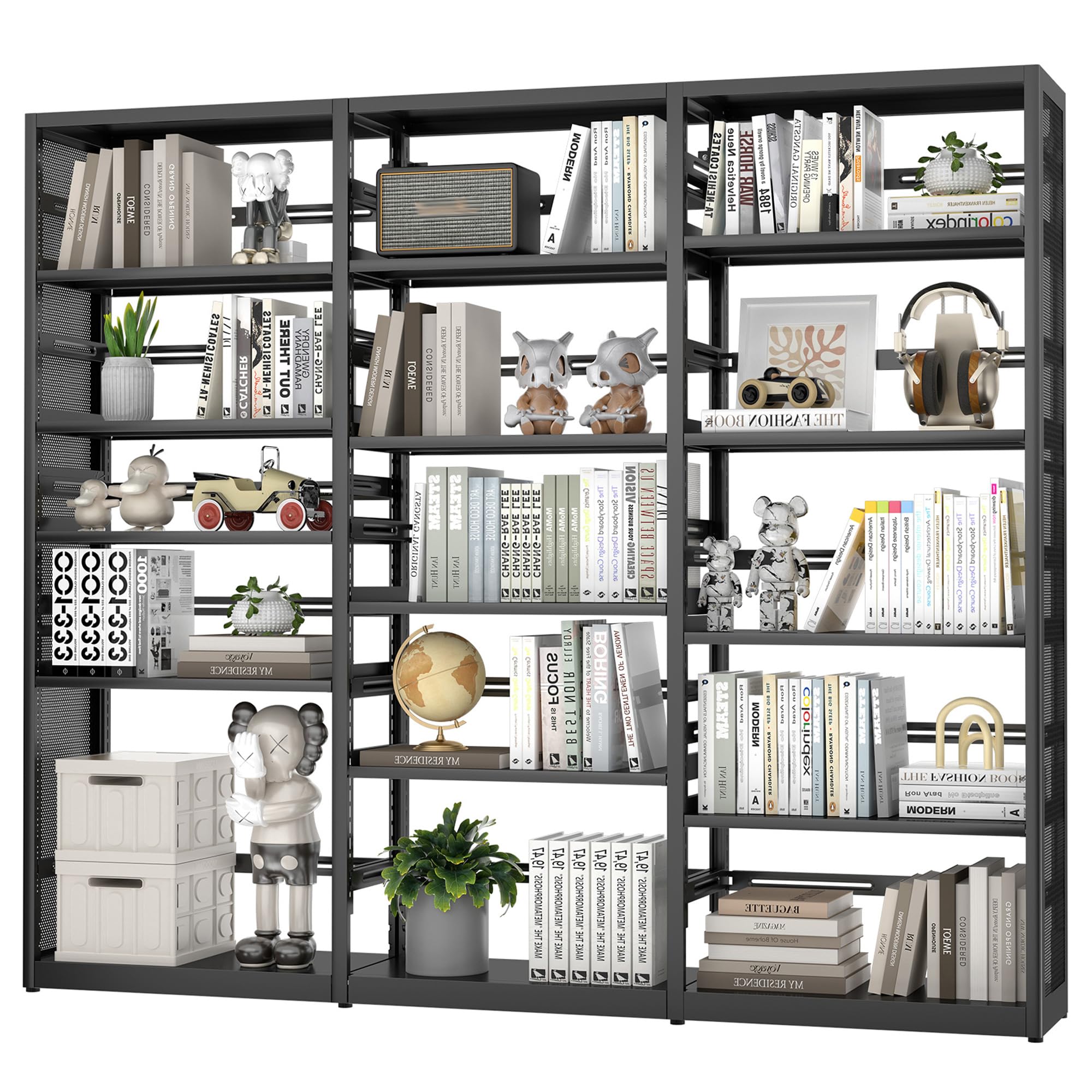 Amazon.com: 5 Tire Bookshelf, 80 Inch Wide Library Bookcase, Heavy Duty ...