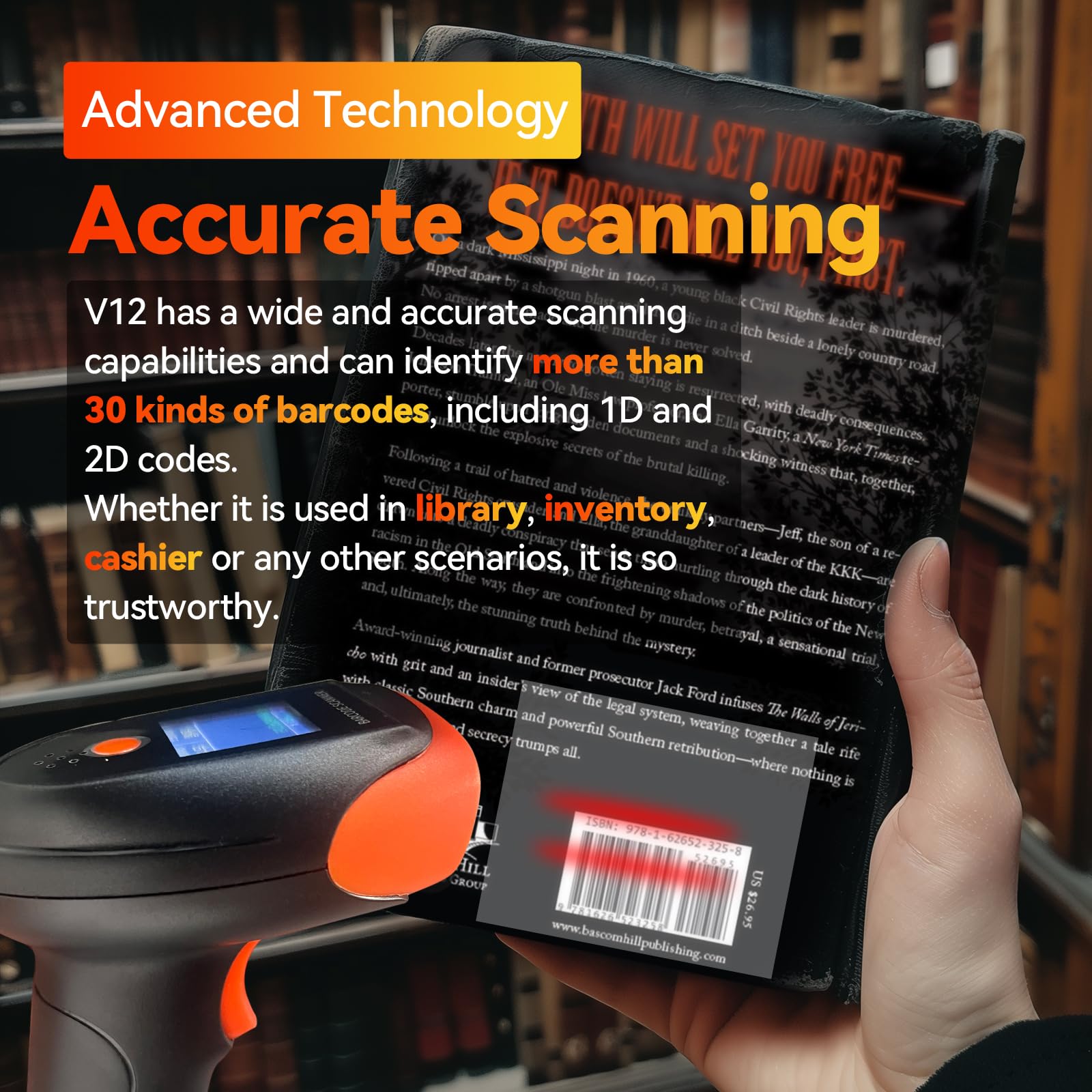 Snapklik.com : KILOGOGRAPH Bluetooth QR Code Scanner - Book Scanner For ...