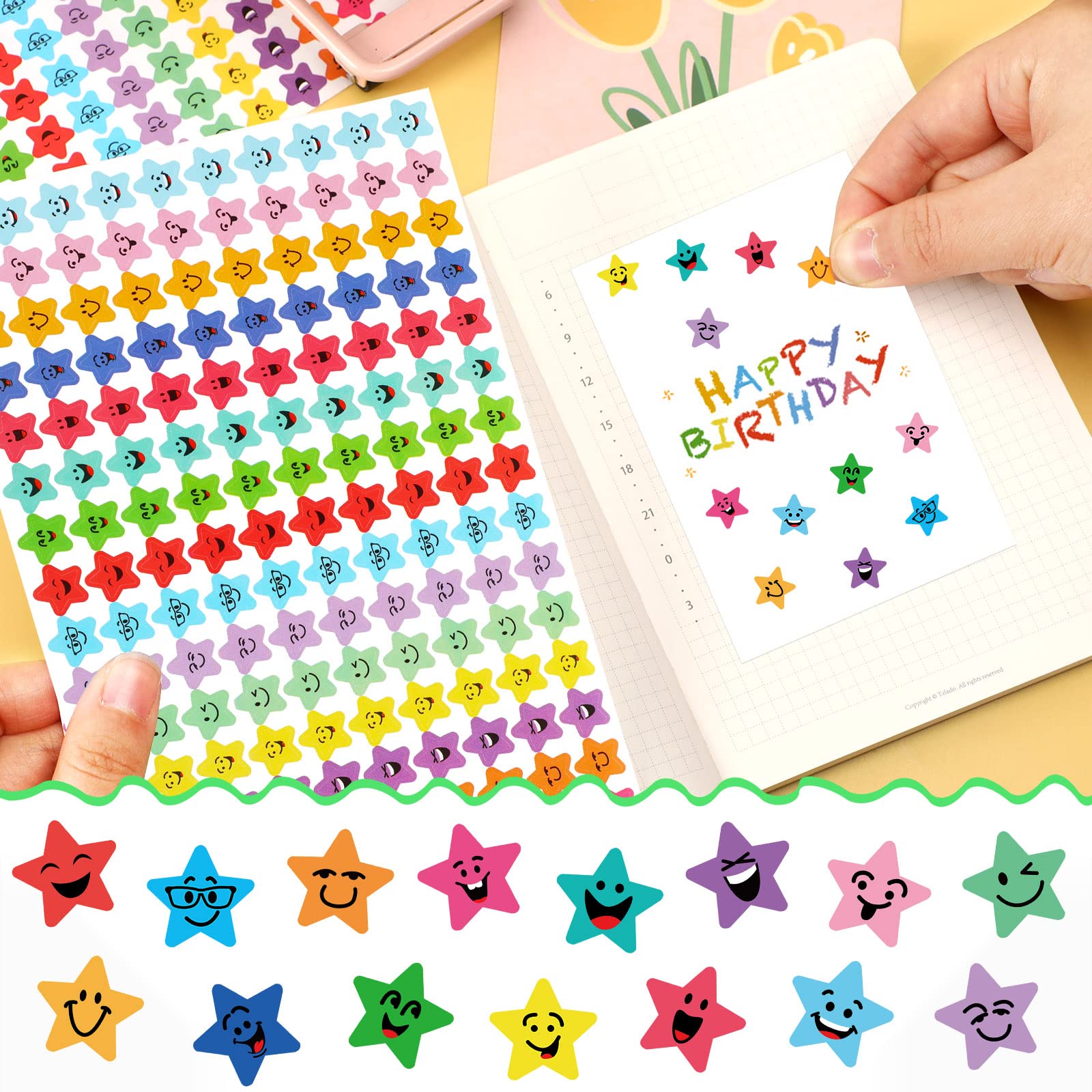 Snapklik.com : Star Stickers, 6750Pcs Happy Smile Face Stickers 15 ...