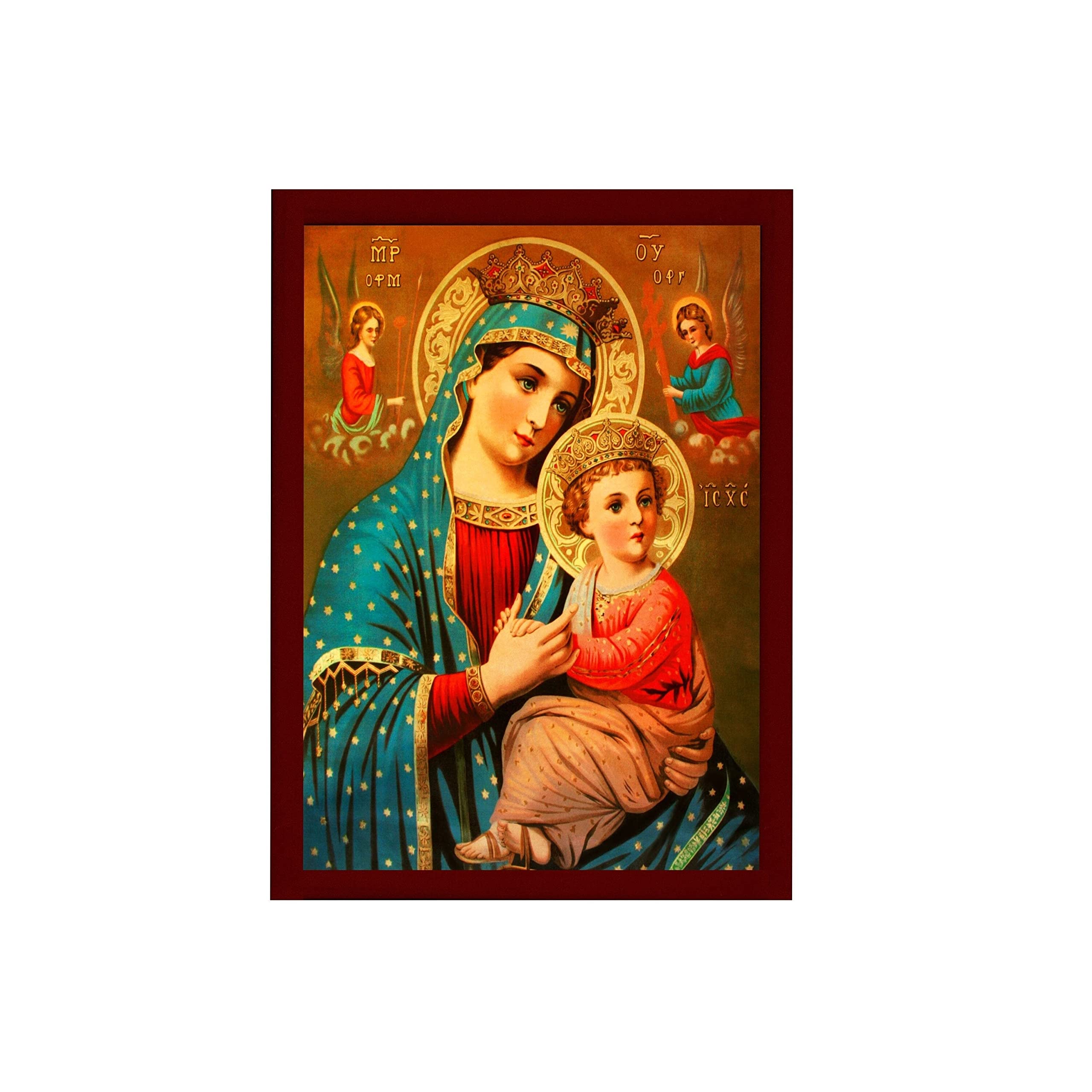 Virgin Mary Icon Panagia Handmade Greek Orthodox Icon Of Theotokos ...