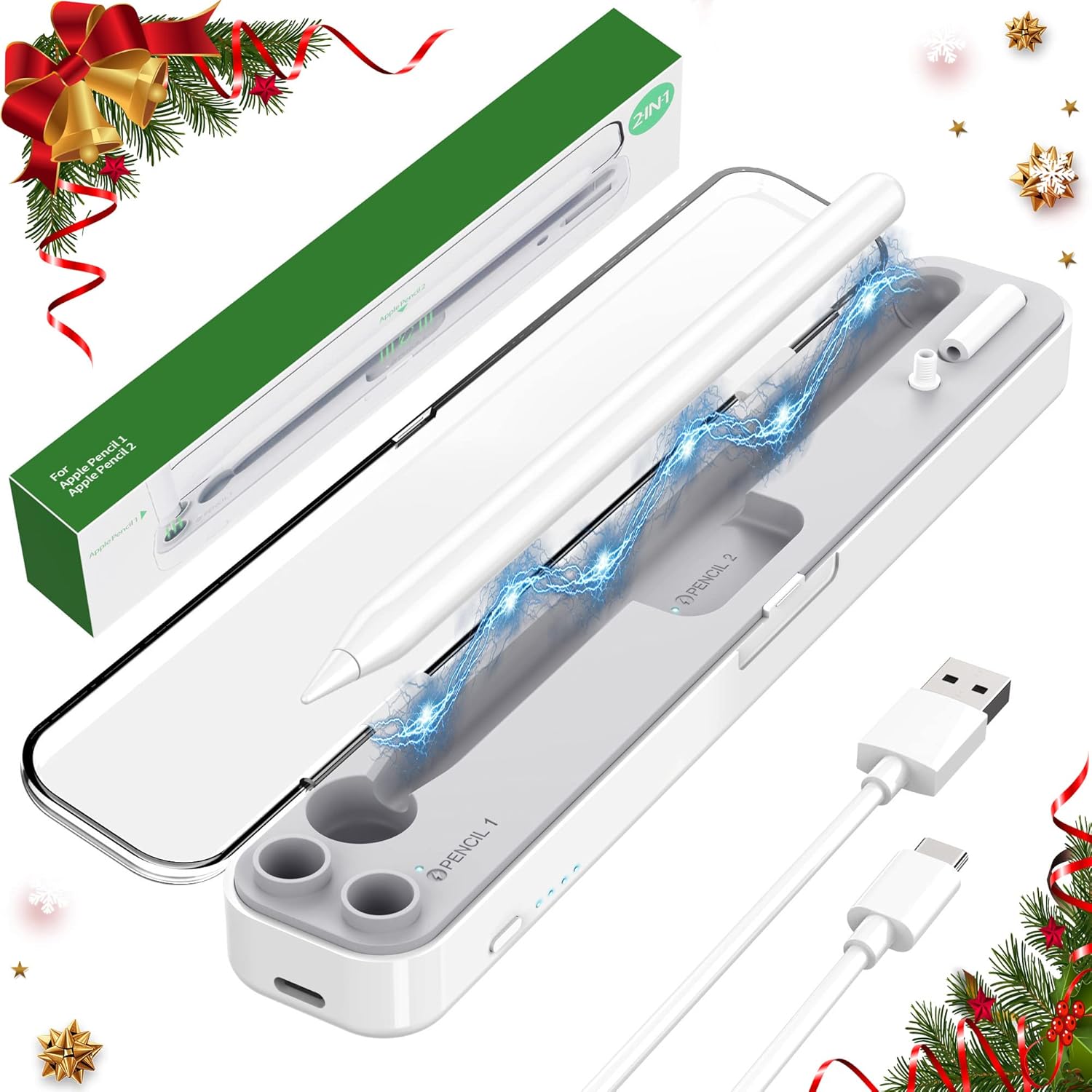 2 in 1 Charging Case for Apple Pencil 2nd Gen & 1st Generation ...