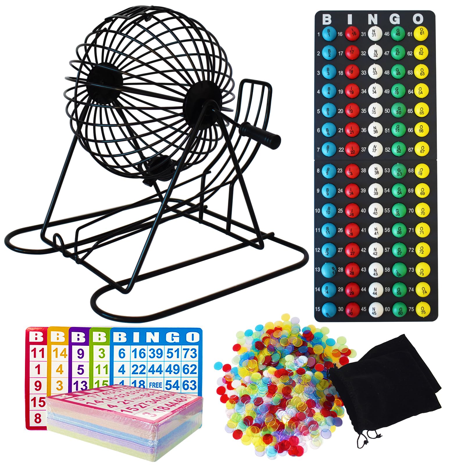 Snapklik.com : Yuanhe Jumbo Bingo Game Set - 11" Metal Round Cage