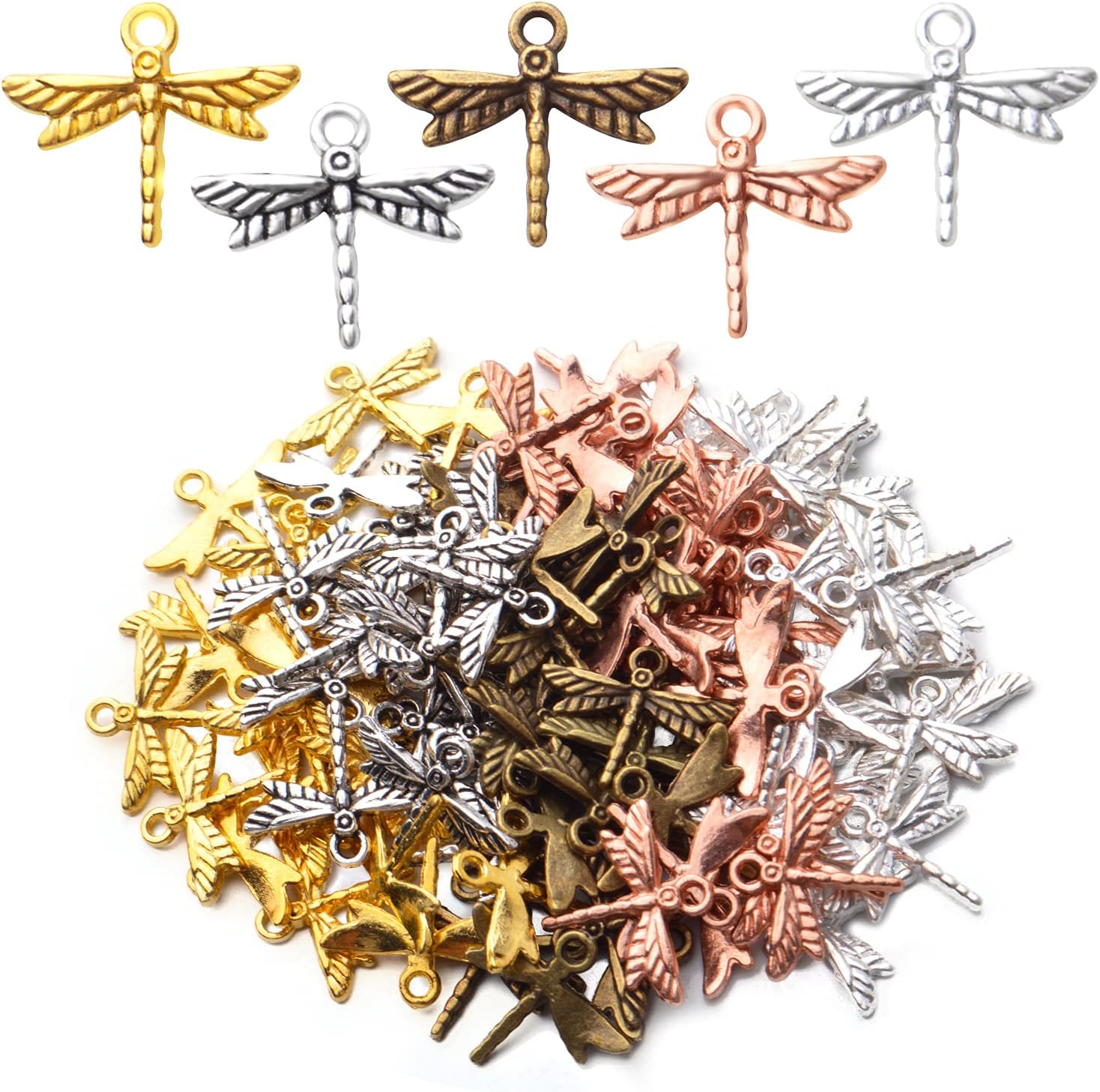 Amazon.com: PH PandaHall 48pcs Dragonfly Charms, 6 Style Flying Insect ...