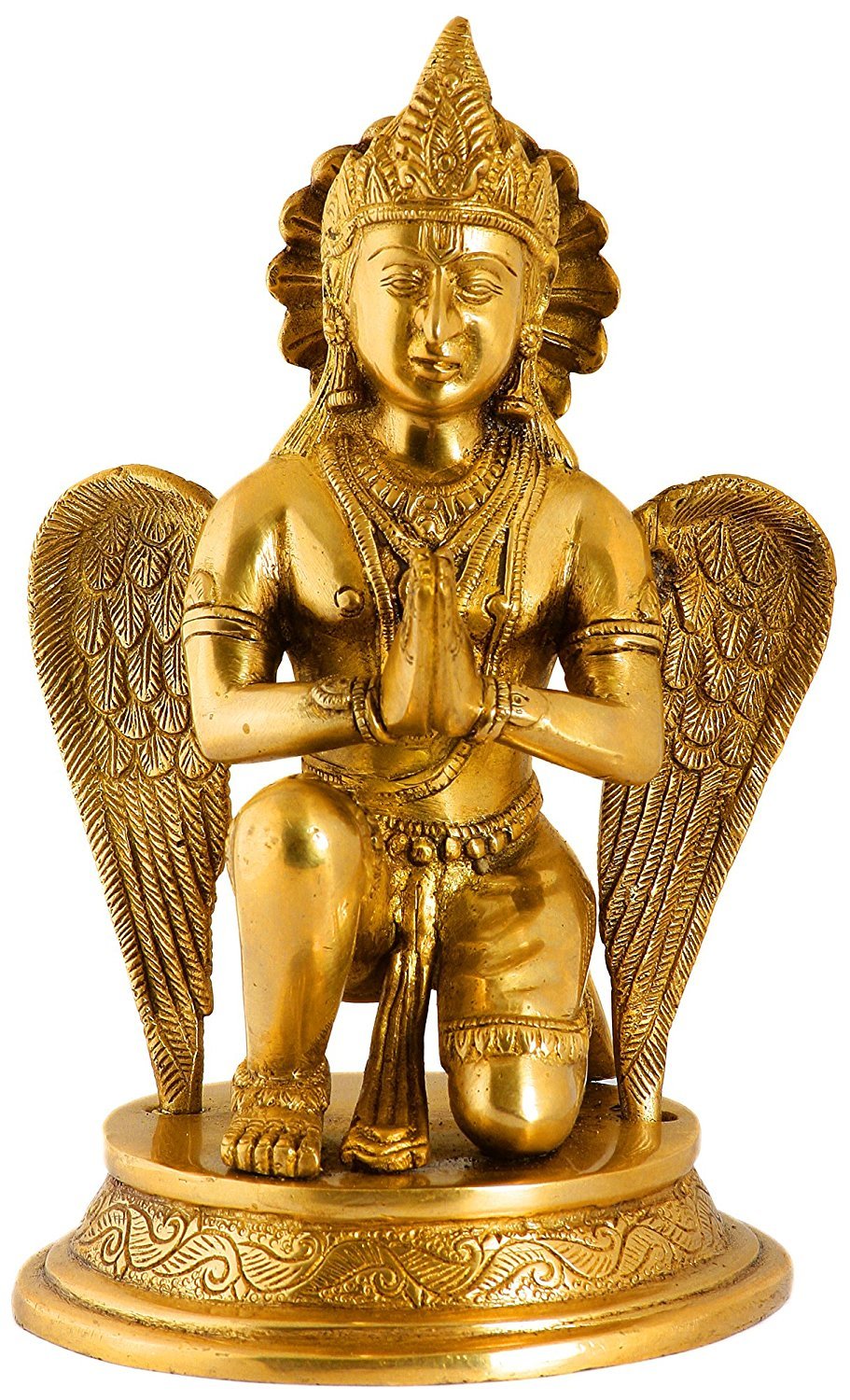 Buy Dattatreya Lord Garuda Height 9" Brass Statue, Golden Online at Low ...